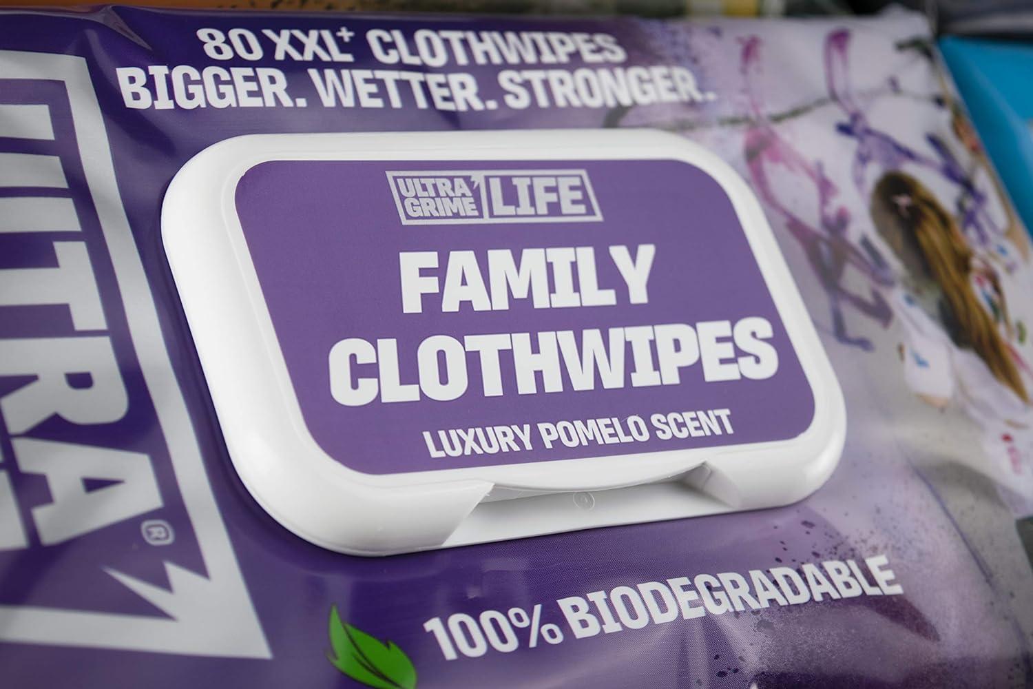 UltraGrime LIFE Family XXL+ Biodegradable Cleaning Wet Wipes- Multi ...
