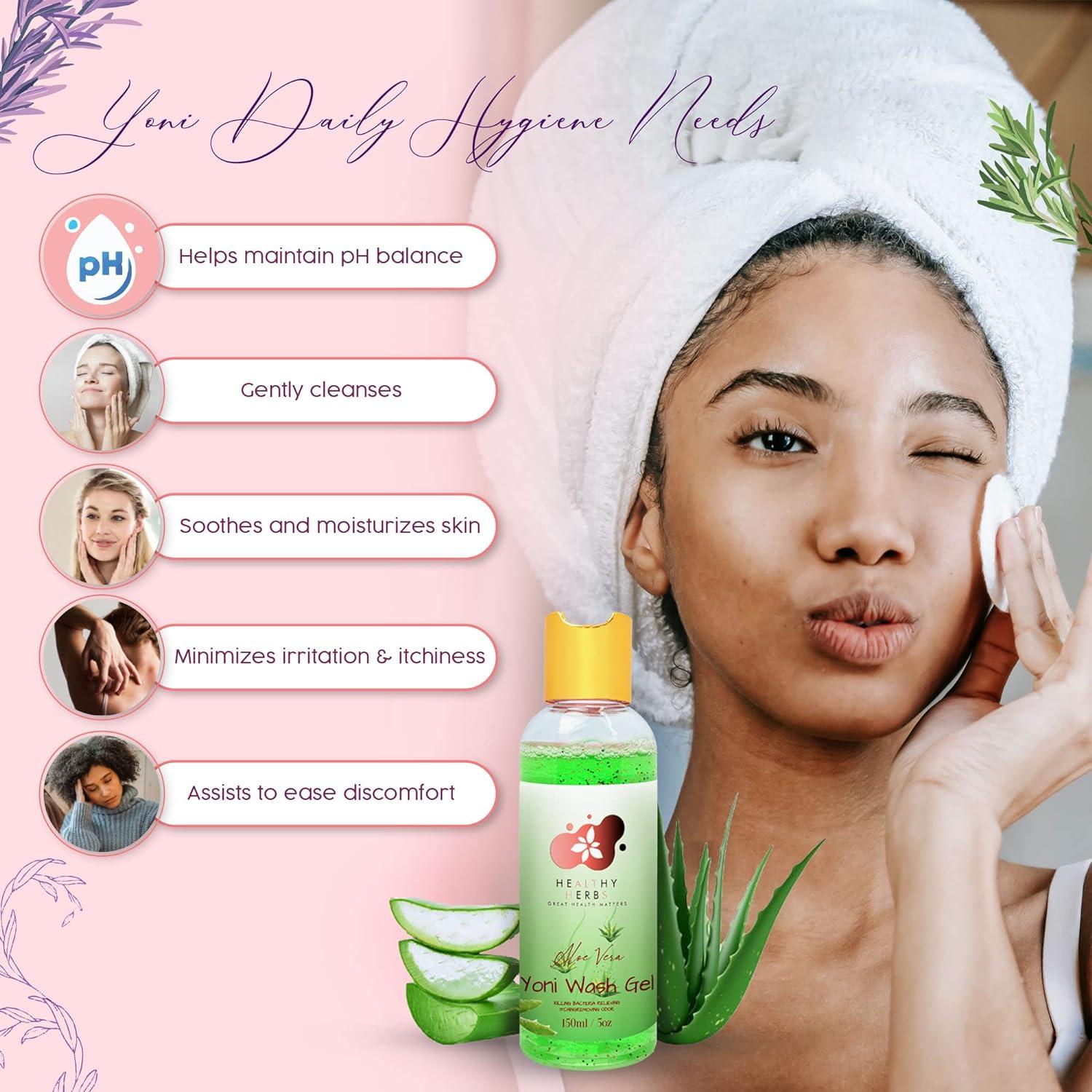 Yoni Feminine Care Gel Wash (5 oz) - pH Balanced Hygiene Odor Cleanse ...