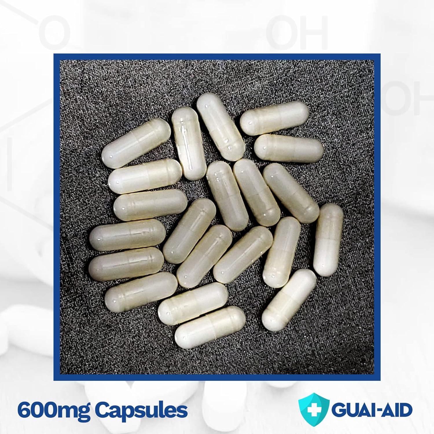 GUAI-AID 600mg Ultra-Pure Guaifenesin Veg. Capsules - Mucus Relief (100 ...