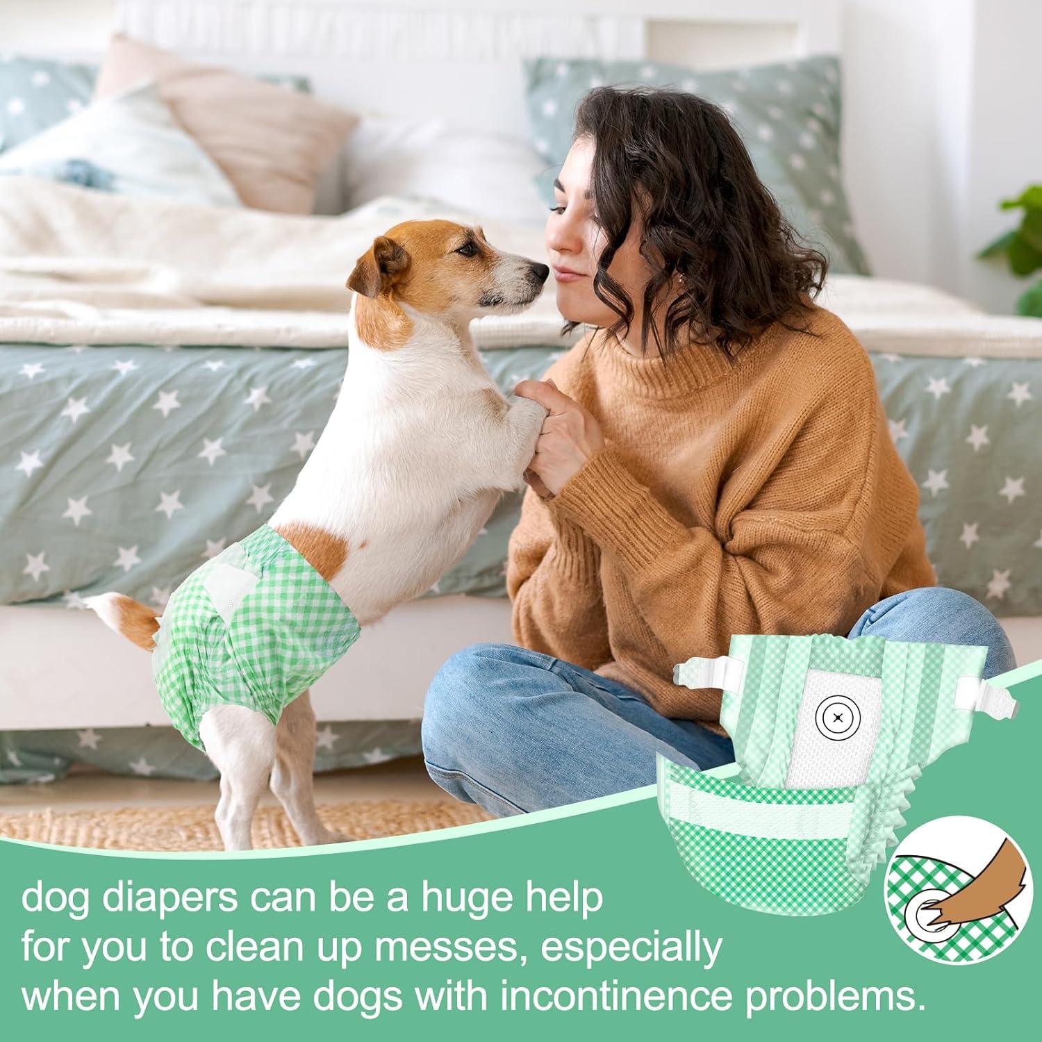 Soft Disposable Pet Diapers for Dogs & Cats - 24 Adjustable Cat & Dog ...