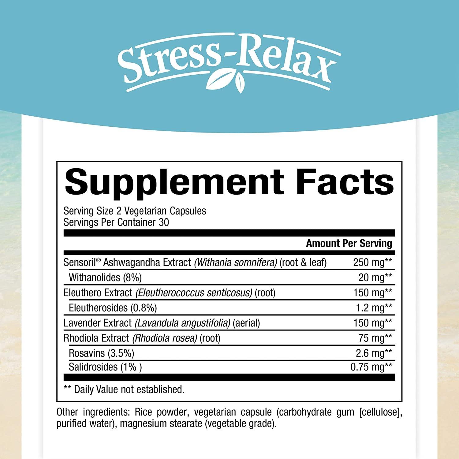 Natural Factors Stress-Relax Serenity Formula - 60 Vegetarian Capsules ...