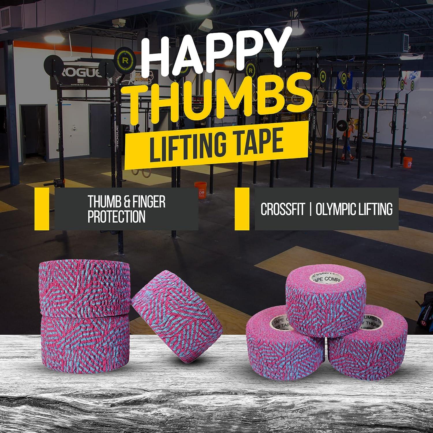 Happy Thumbs Gym Tape - 24ft Long Hook Grip Thumb & Finger Protection ...