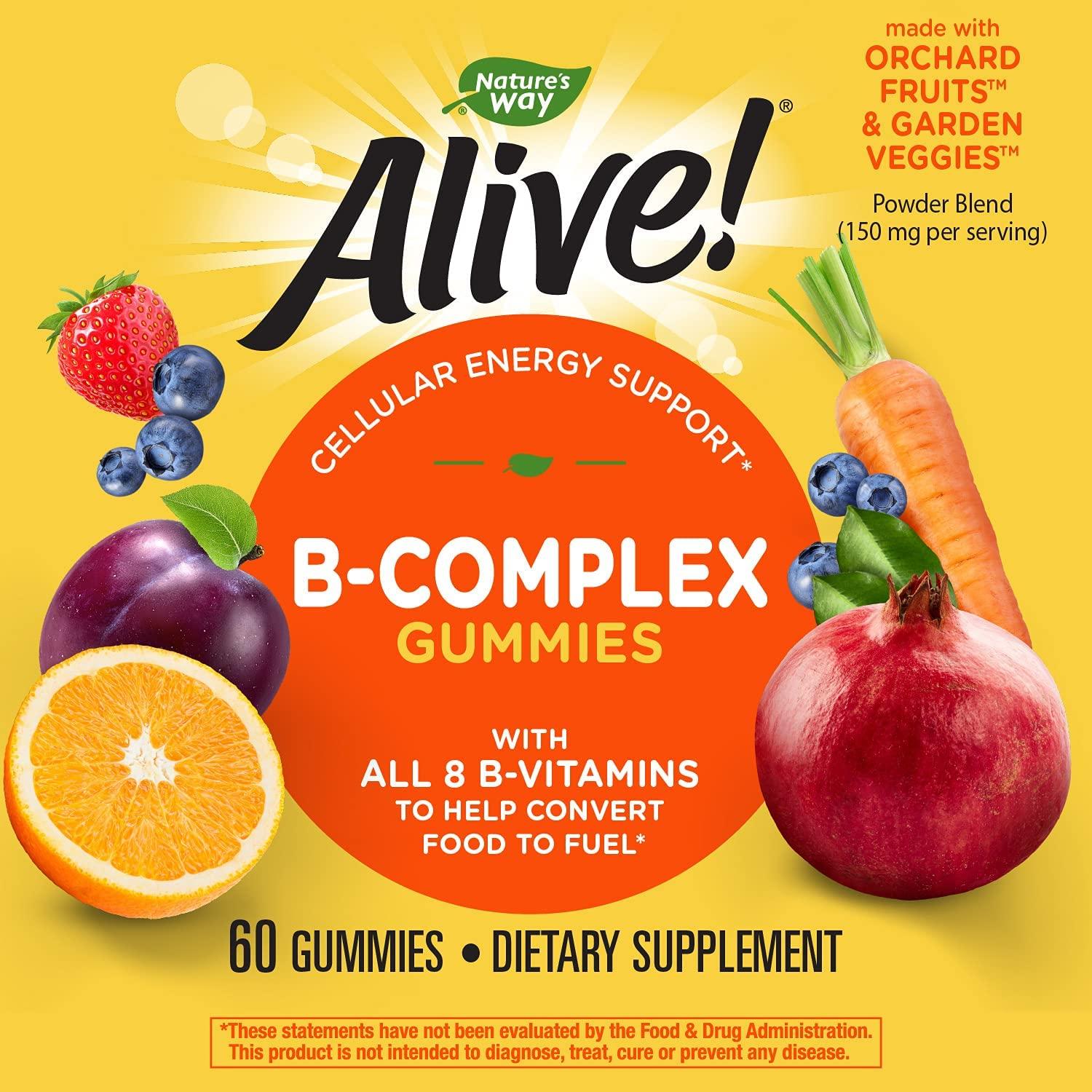 Nature's Way Alive! B-Complex Gummies - Cherry Flavor, 60 Count for ...