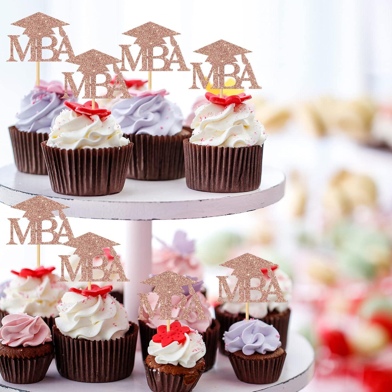 MonMon & Craft Congrats MBA Cupcake Toppers/MBA Graduation Cupcake ...