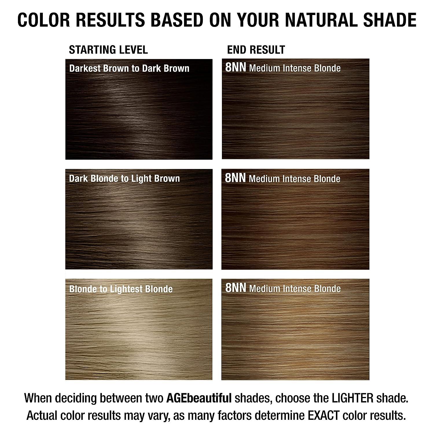 AGEbeautiful 8NN Medium Intense Blonde Hair Color Dye | Professional ...