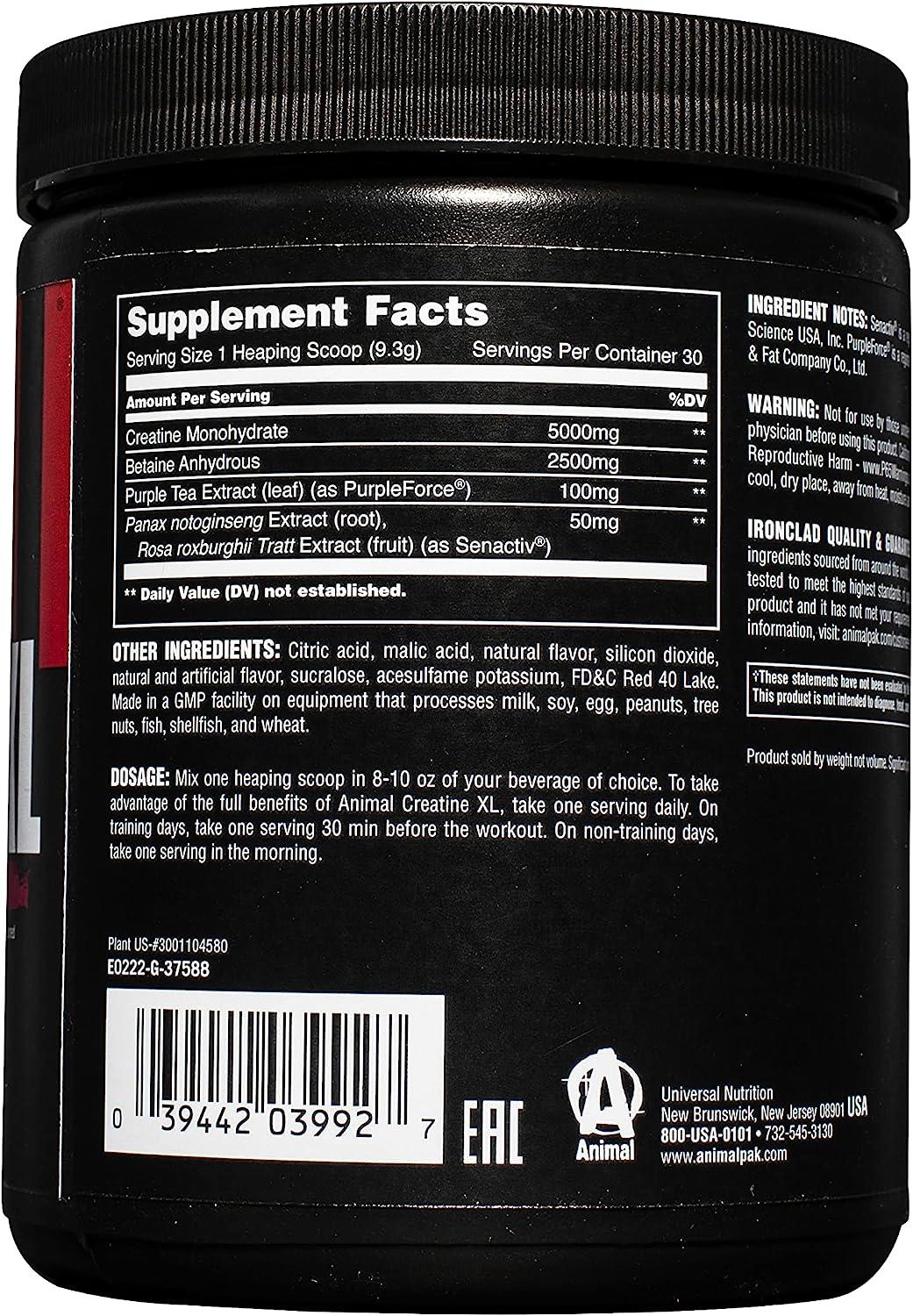 Animal Creatine XL Powder with PurpleForce & Senactiv - Enhanced ...