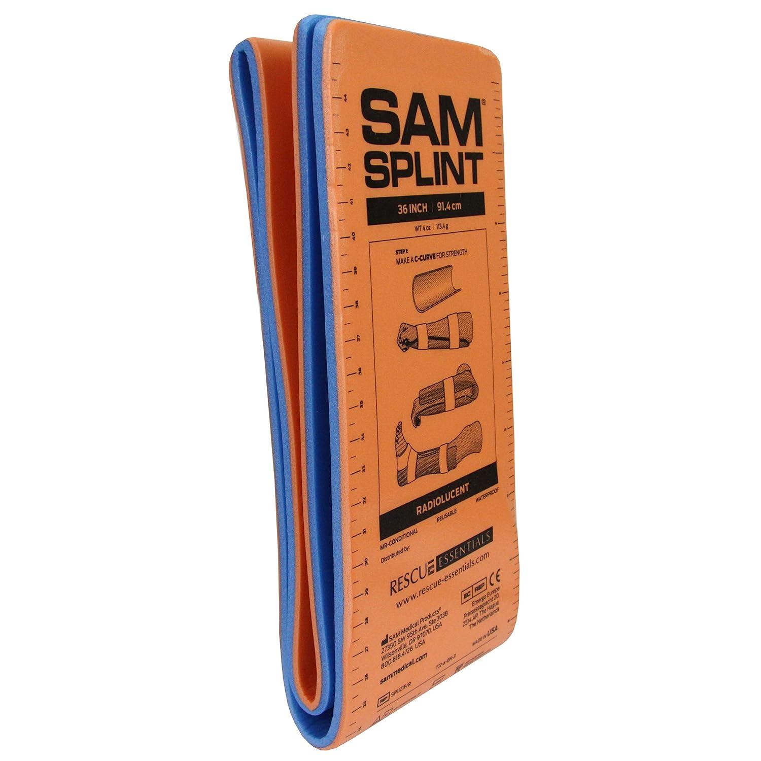 SAM Splint Combo Pack - 2 Orange/Blue 36 Splints & 2 Blue Cohesive Wrap | Buy Now with Express ...