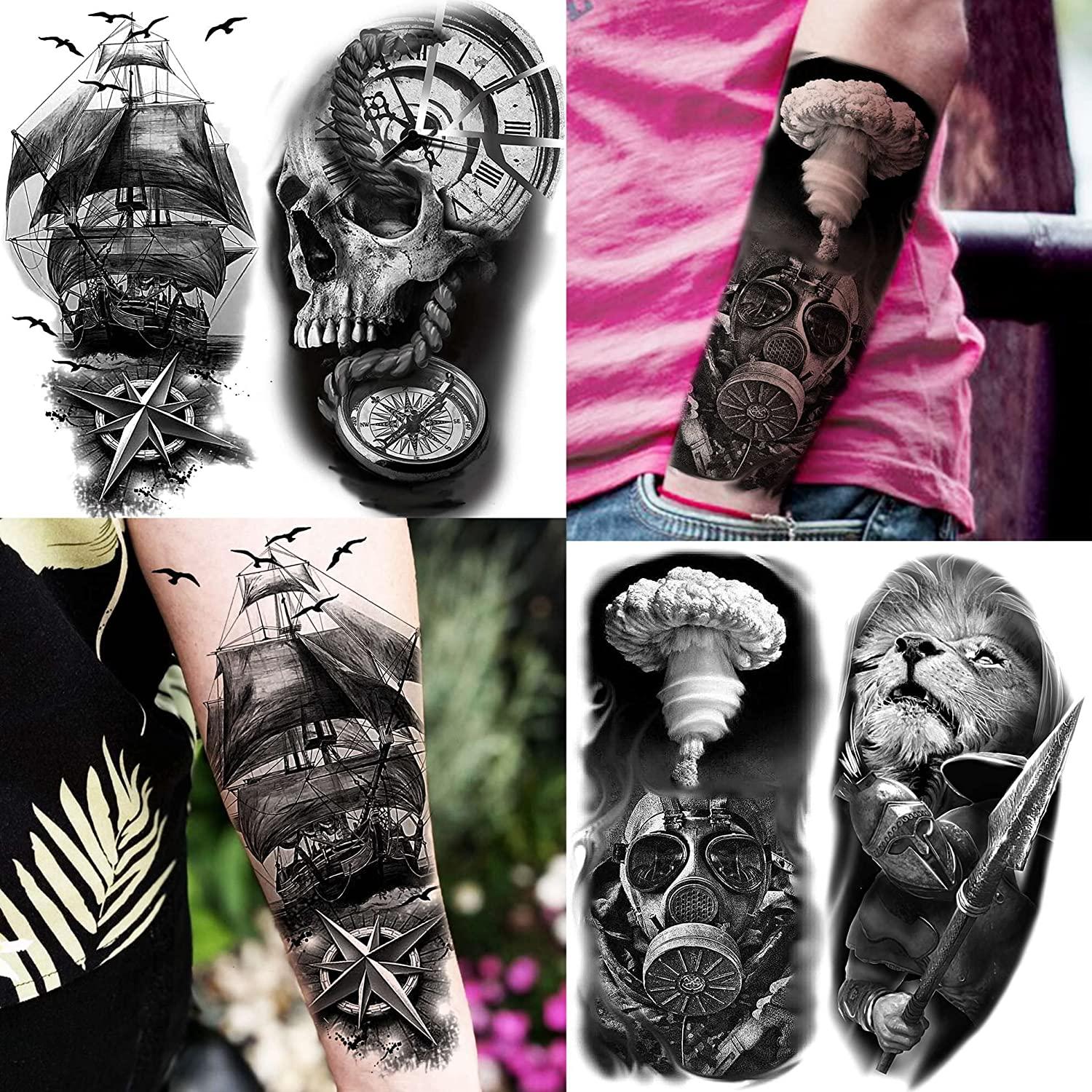 Bilizar Scary Vampire Skeleton Temporary Tattoos 62 Sheets Halloween Fake Tattoo Stickers