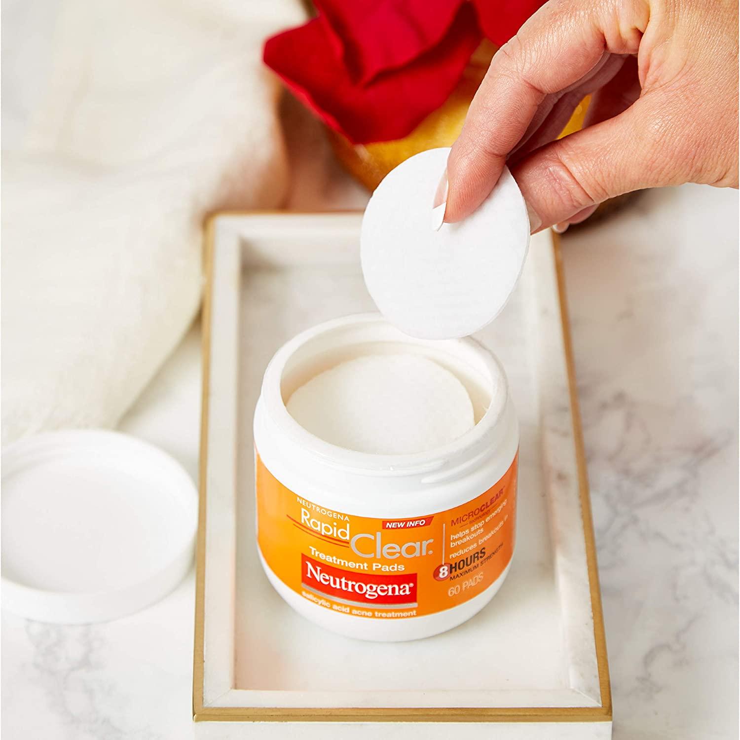 Neutrogena Rapid Clear Maximum Strength Acne Face Pads with 2% ...