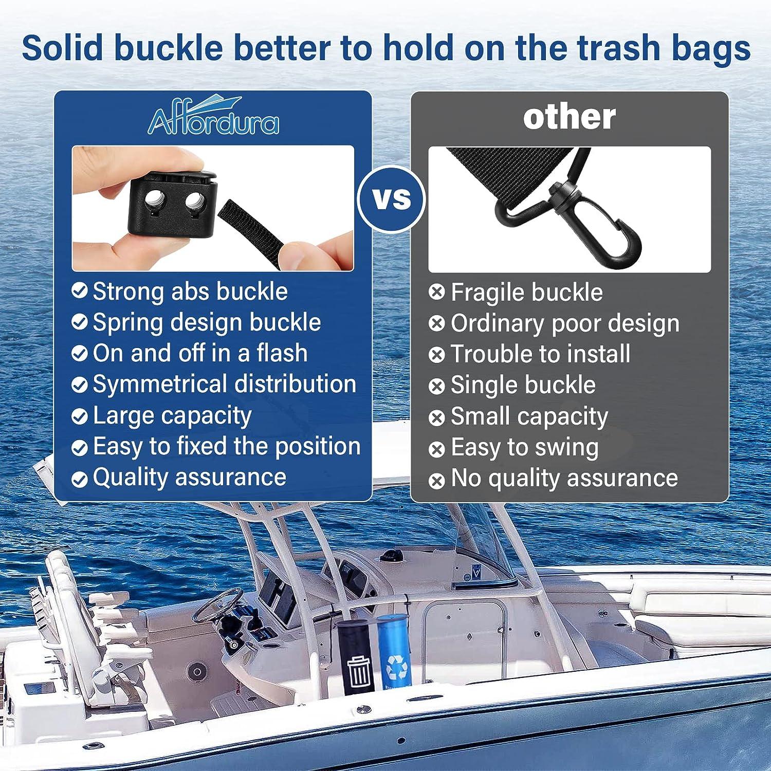 Affordura Boat Trash Bag - Portable Can with PVC Cover & 2 Large Bags ...