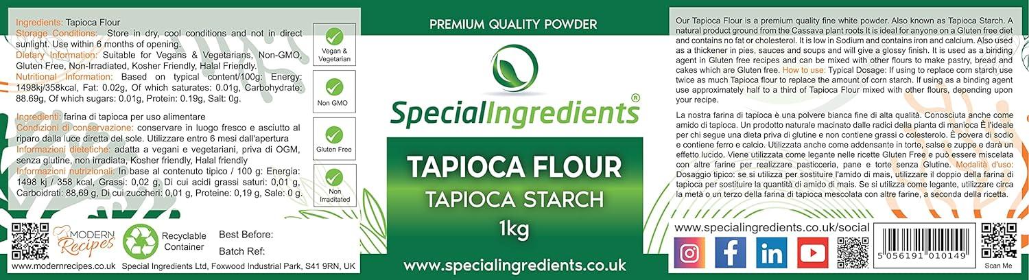 Tapioca Starch 1kg - Non-GMO Gluten Free Organic - Recyclable Container ...