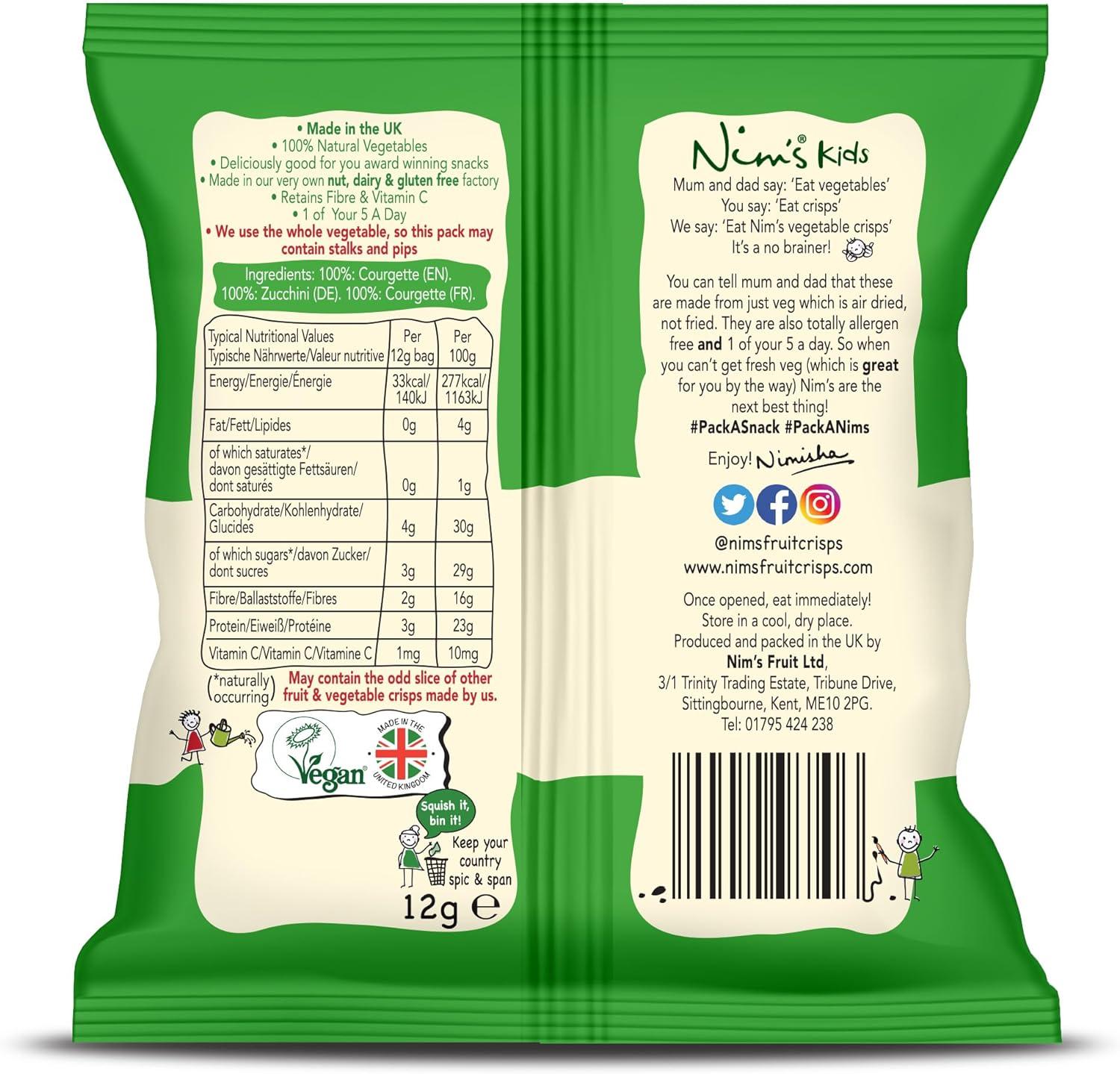 Kids Courgette Crisps Box 30 Packs | Buy Now with Express International ...