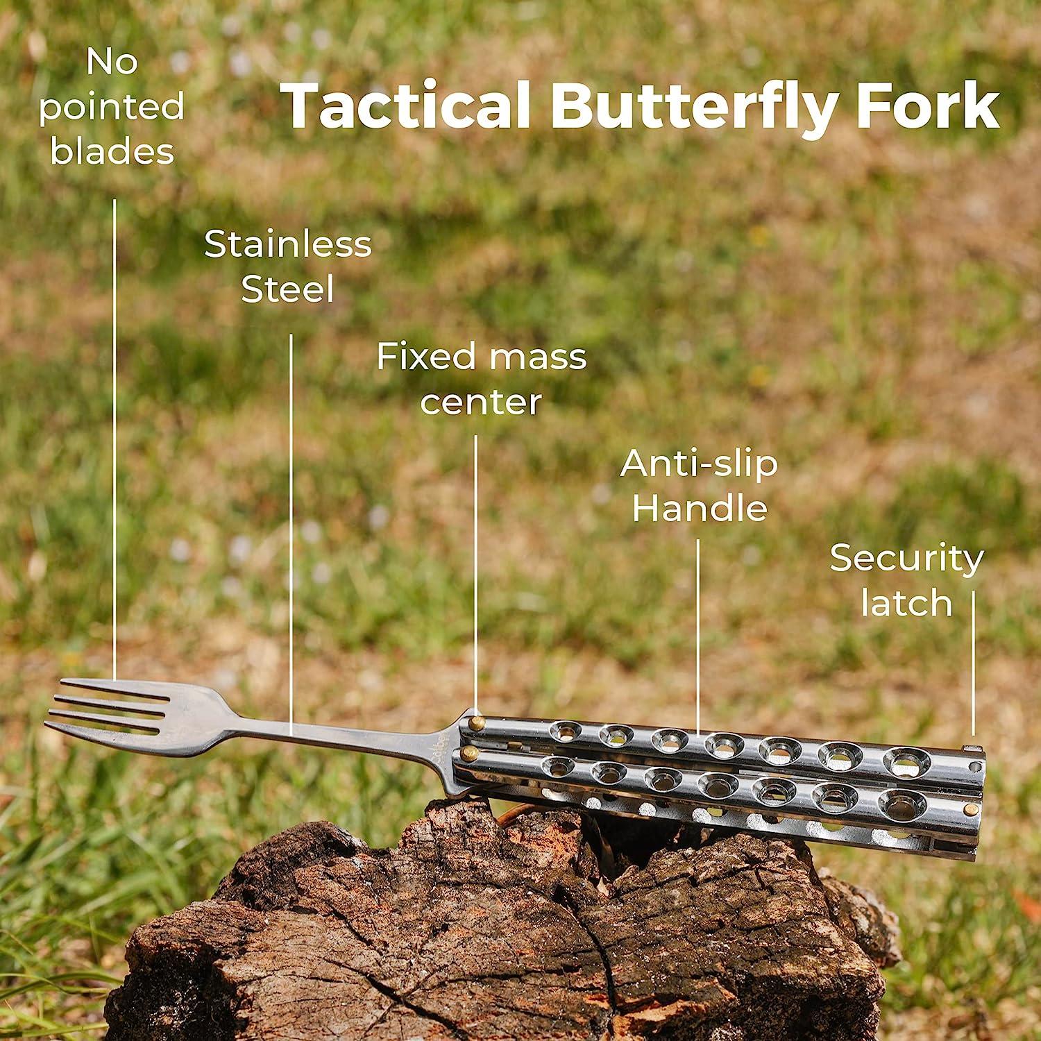 Caliber Gourmet Tactical Butterfly Knife Spoon - Stainless Steel ...