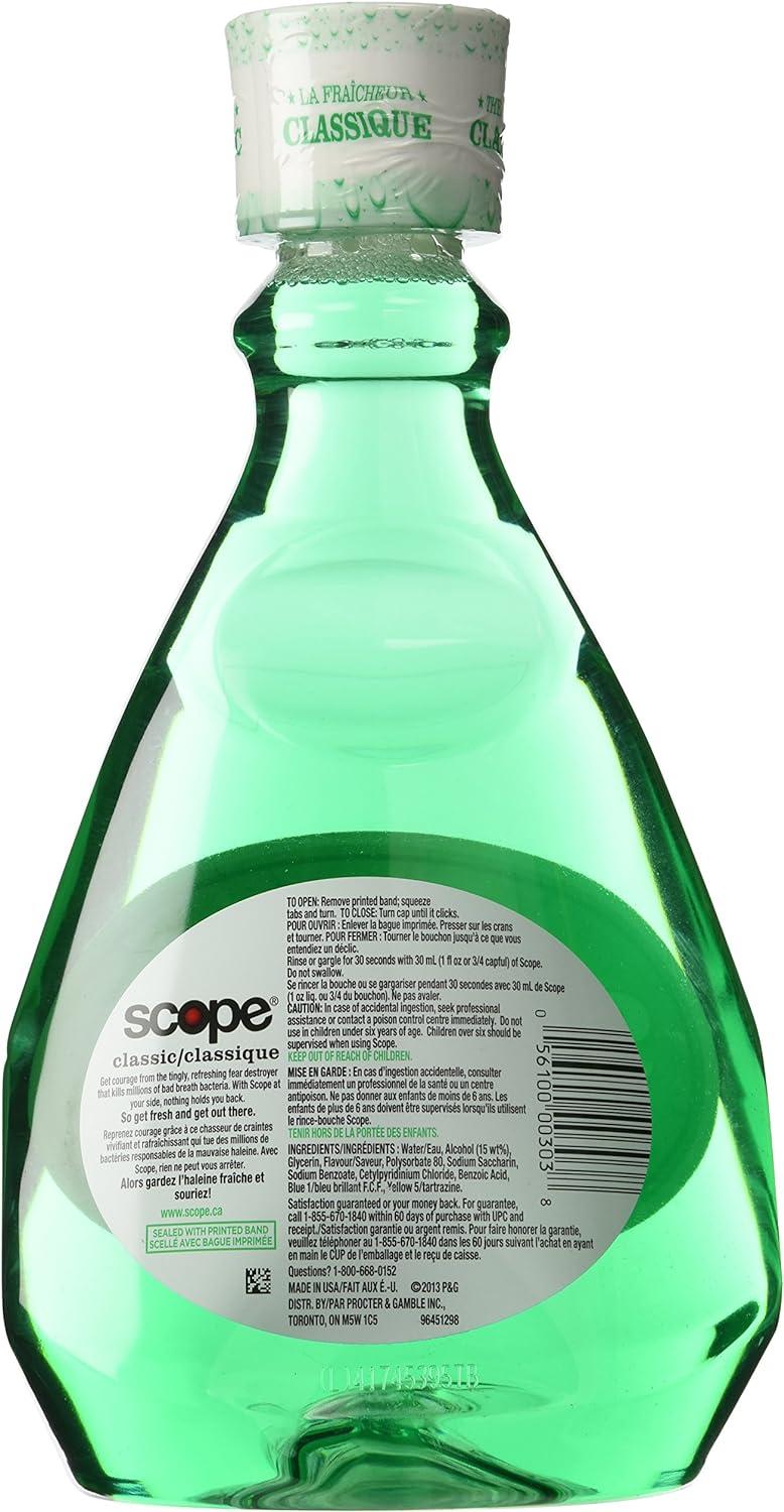Scope Original Mint Mouthwash 33.8 Oz - 2 Pack | Freshens Breath, Kills ...