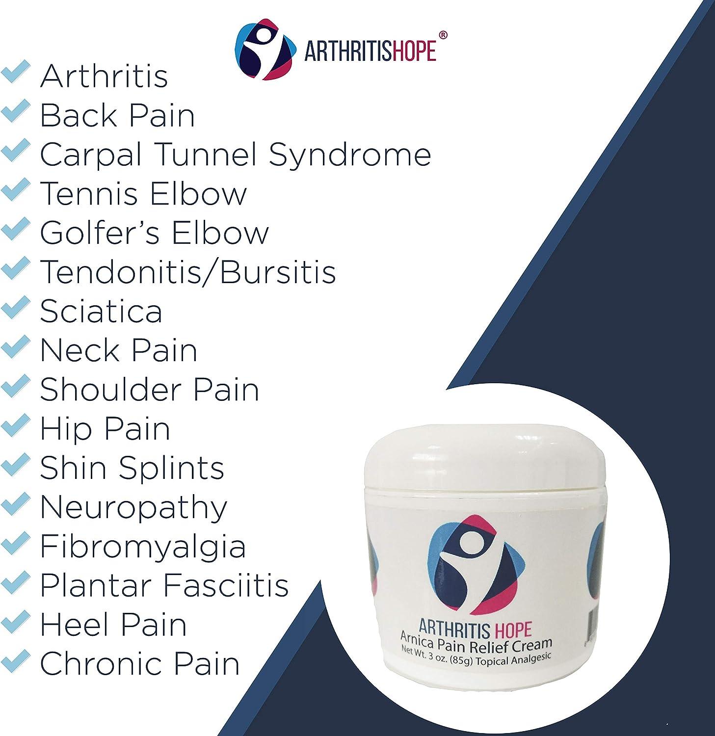 ArthritisHope Pain Relief Cream with Arnica & 8 Natural Ingredients ...