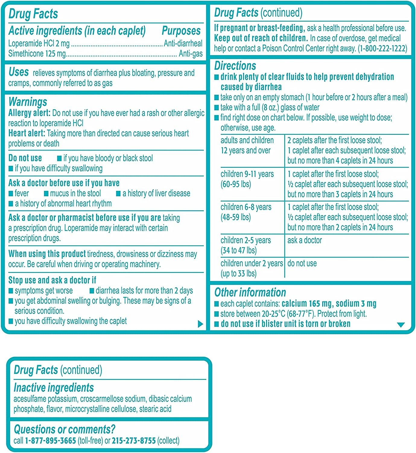 Imodium Multi-Symptom Relief Caplets - 18 ct Anti-Diarrheal Meds with ...