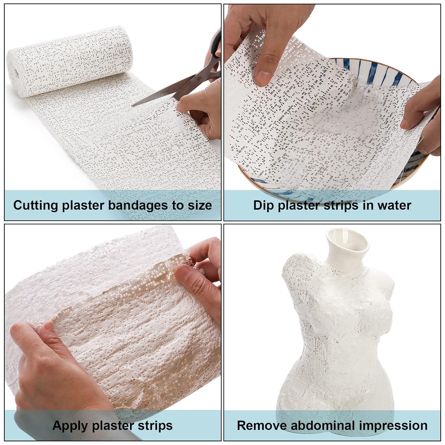 Lawei 8 Pack Plaster Cloth Rolls - 6 x 15' Gauze Bandages for Mask ...