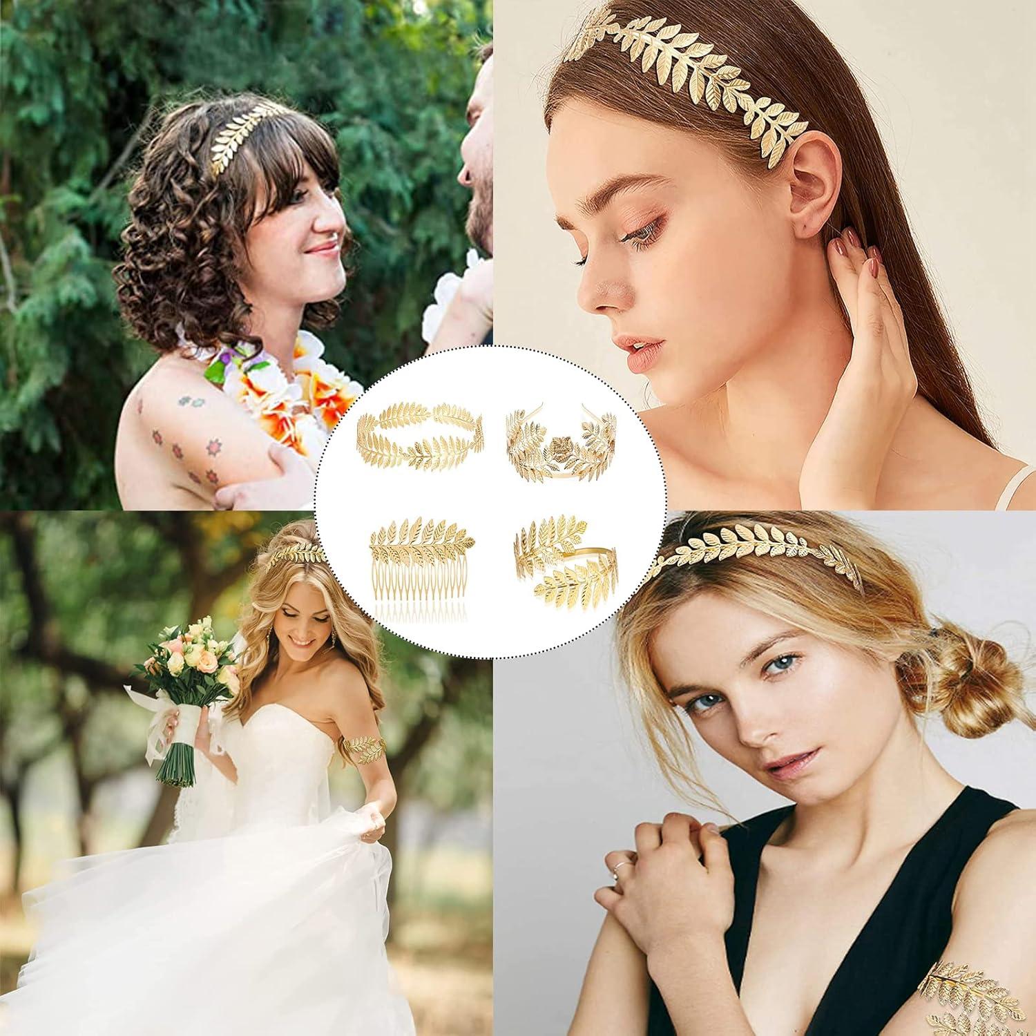 4-Piece Roman & Greek Crown Set | Goddess Hair Accessories | Laurel ...