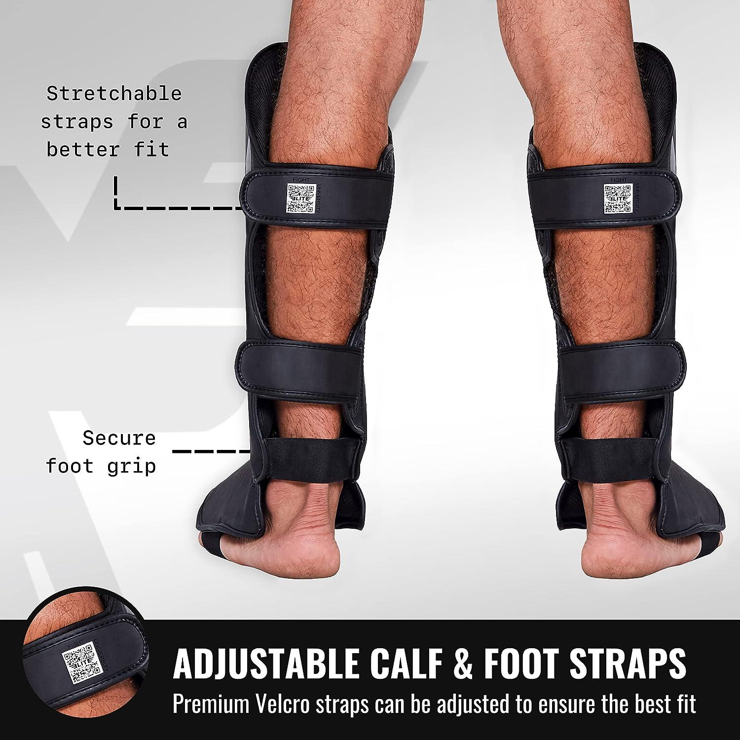 Elite Sports Muay Thai Shin Guards Kickboxing MMA Muay Thai Protective ...