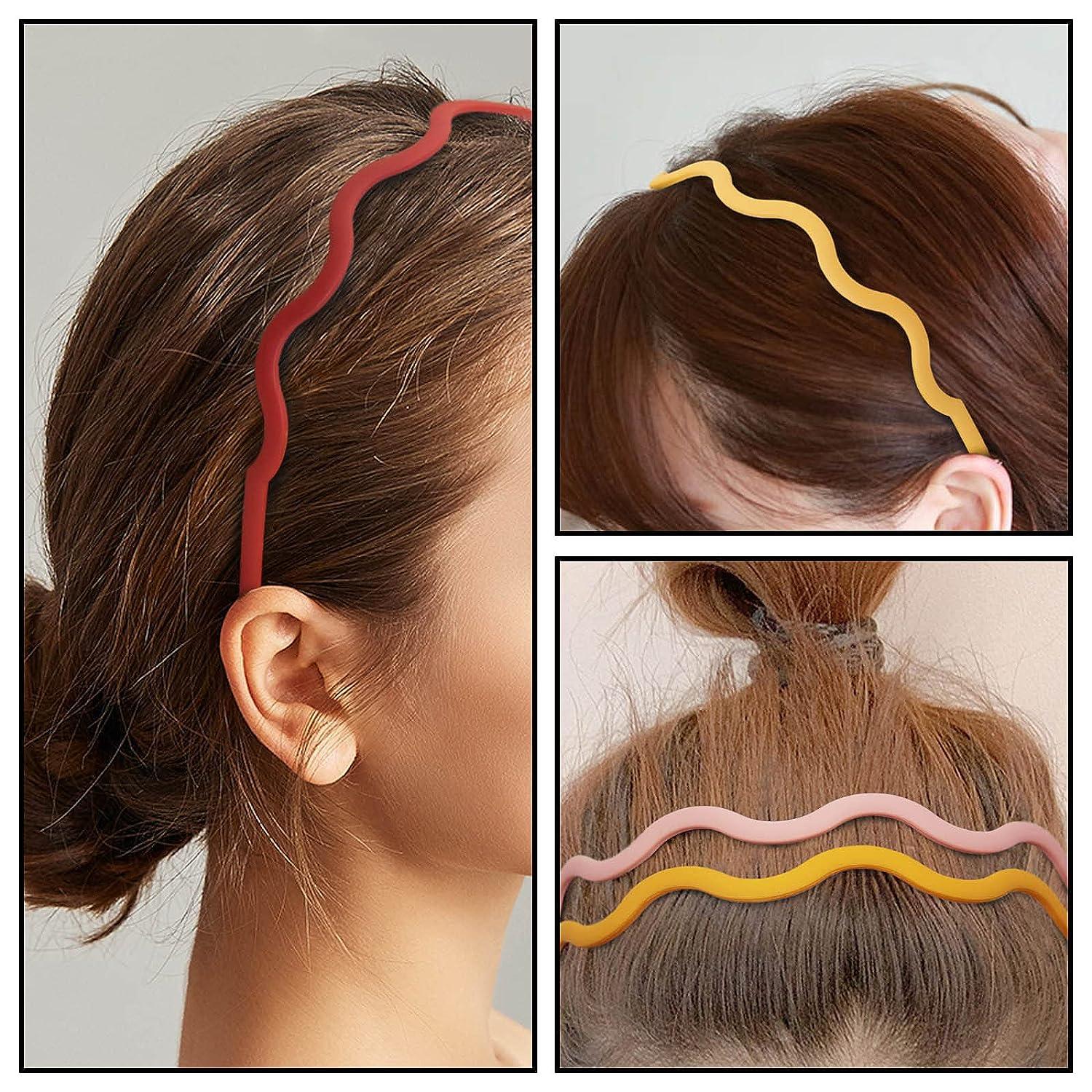 Lomy Plastic Headbands with Comb Teeth - 10 Pieces Bulk Plain Headbands ...