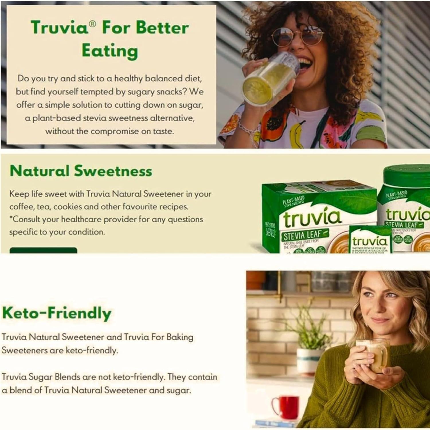 Stevia Sweetener Sugar Free Bundle with Truvia Tablets 3 x 100 pcs ...