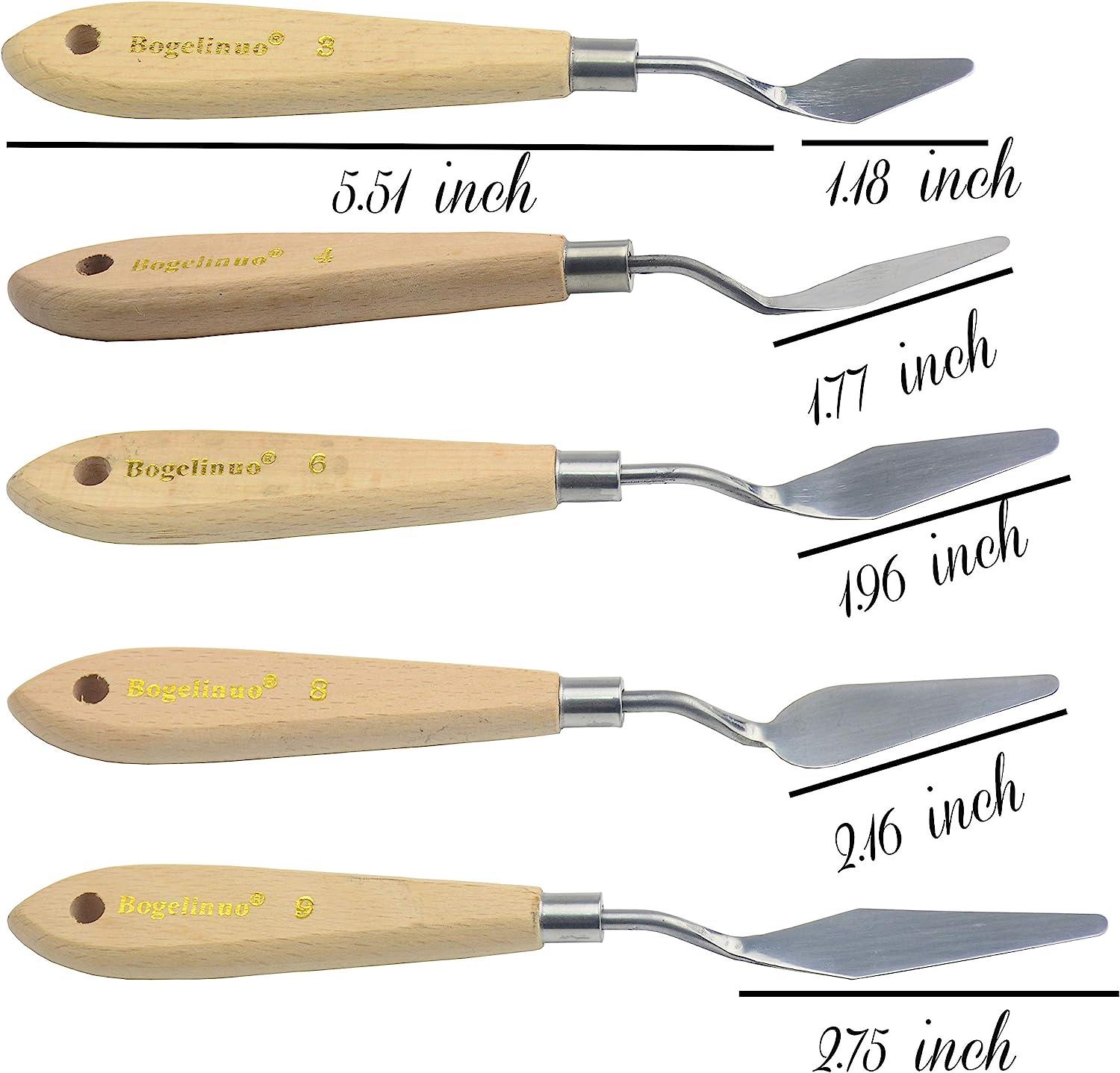 5 Piece Palette Knife Art Tools Set with Wooden Handle for Acrylic ...