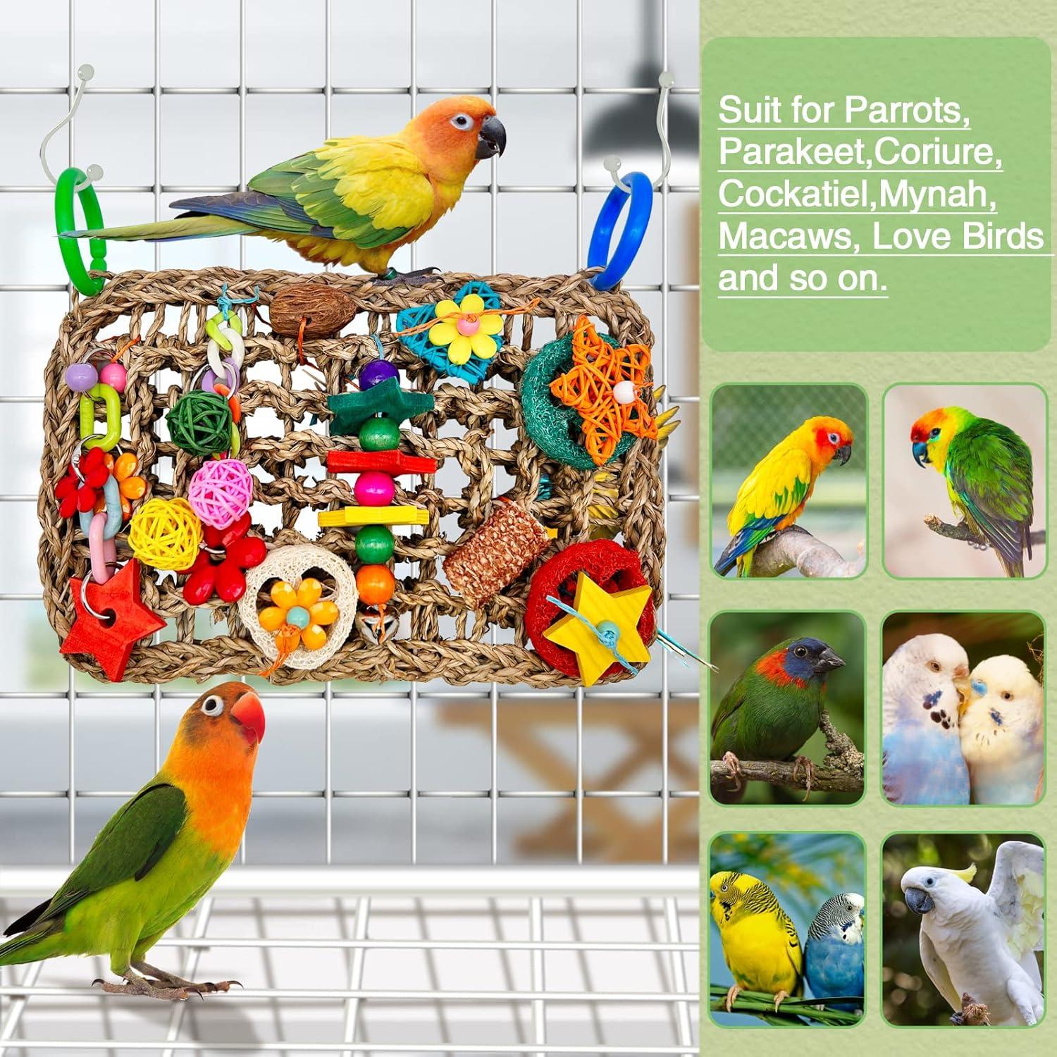 Wellensing Colorful Wavy Toy Accessories for Parrots - Edible Seagrass ...