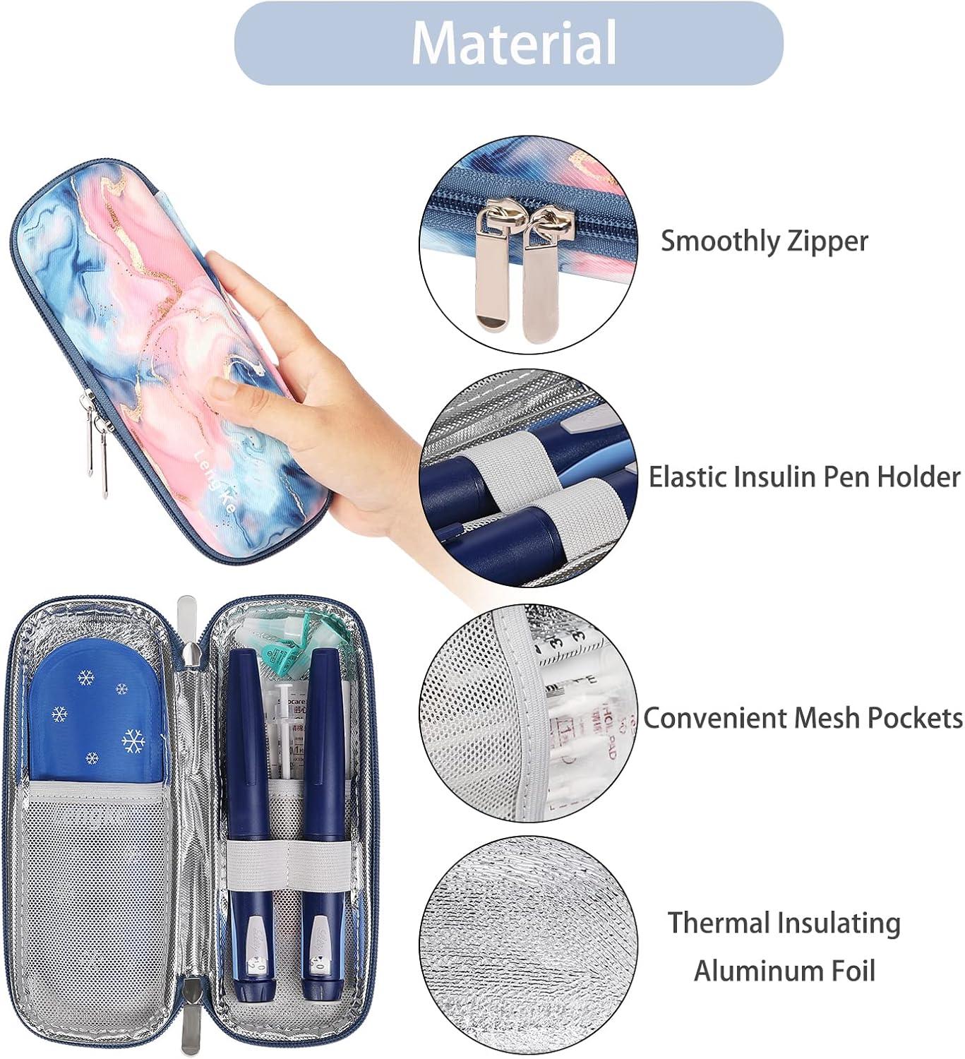 Bomkee Insulin Pen Bag Cooling Medication Bag for Diabetes with 2 ...