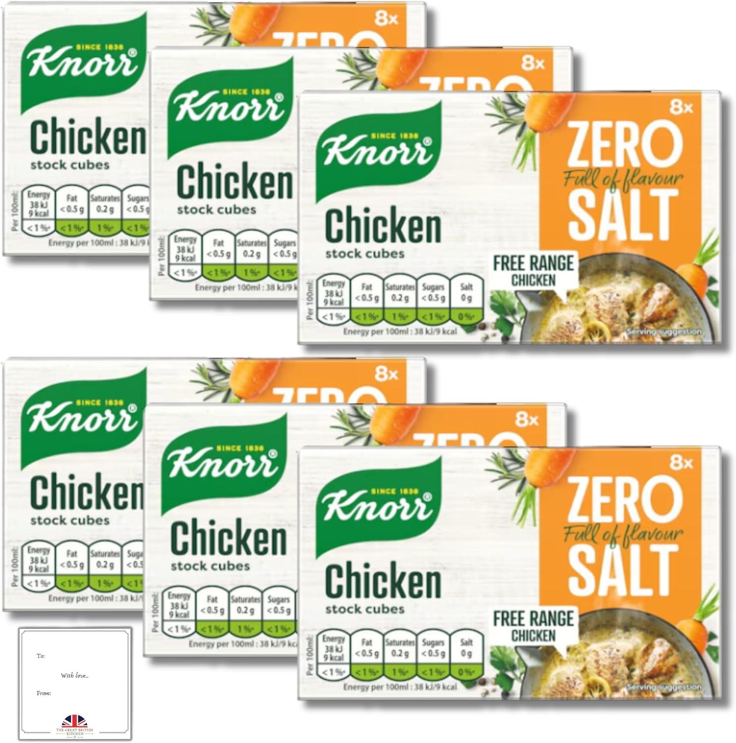 Zero Salt Knorr Stock Cubes Chicken Flavor - Mega Pack of 6 Boxes 8x9g ...