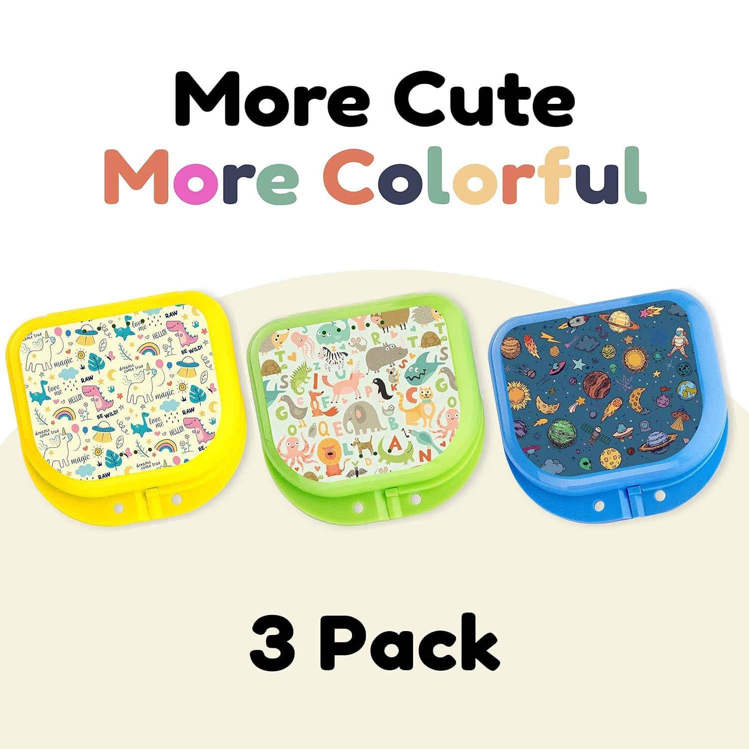 Cute Retainer Holder Case 3 Pack with Funny Cartoon Designs | Animal ...