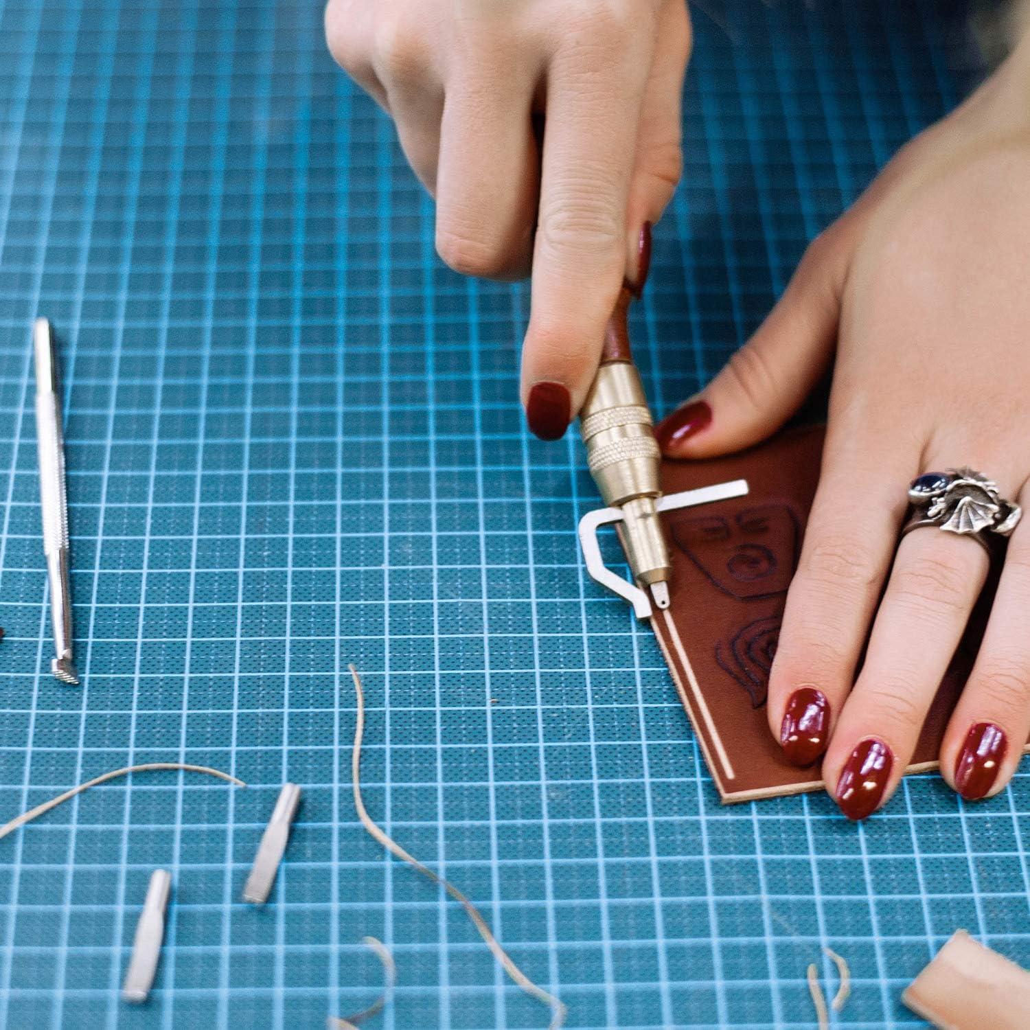 7 in 1 Leather Groover Tool Set - Stitching, Creasing, Beveling, Edging ...