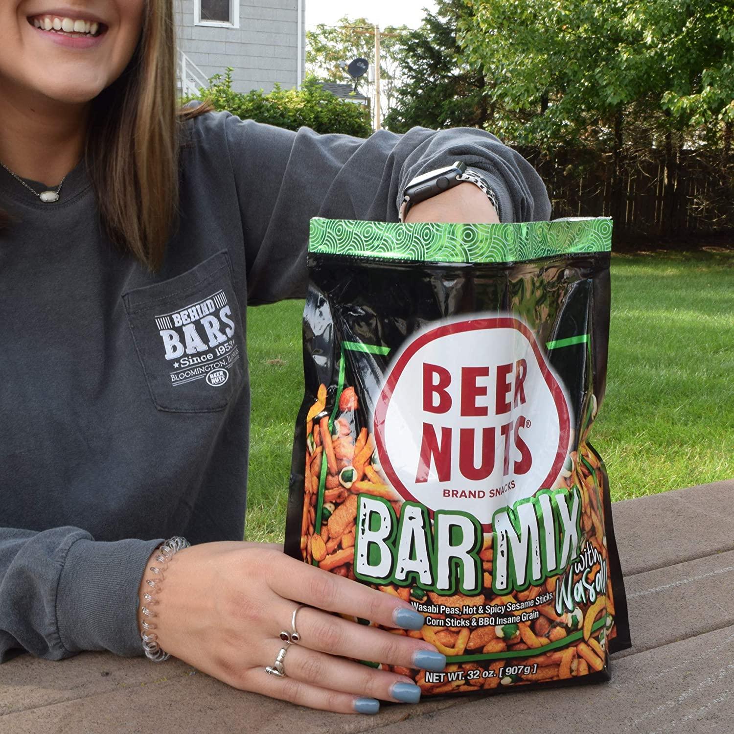 BEER NUTS Bar Mix with Wasabi - 26oz Family Size Resealable Jar ...