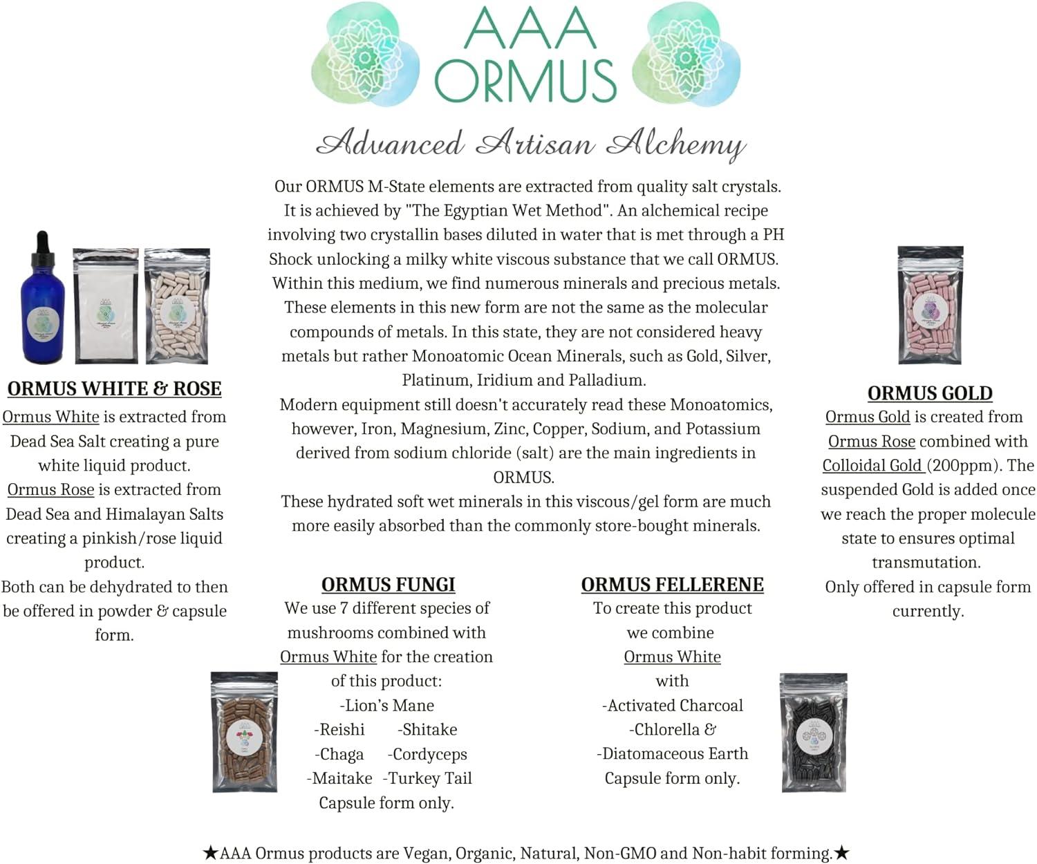 ORMUS Rose Monoatomic Gold Capsules - The Philosophers Stone - Vegan ...