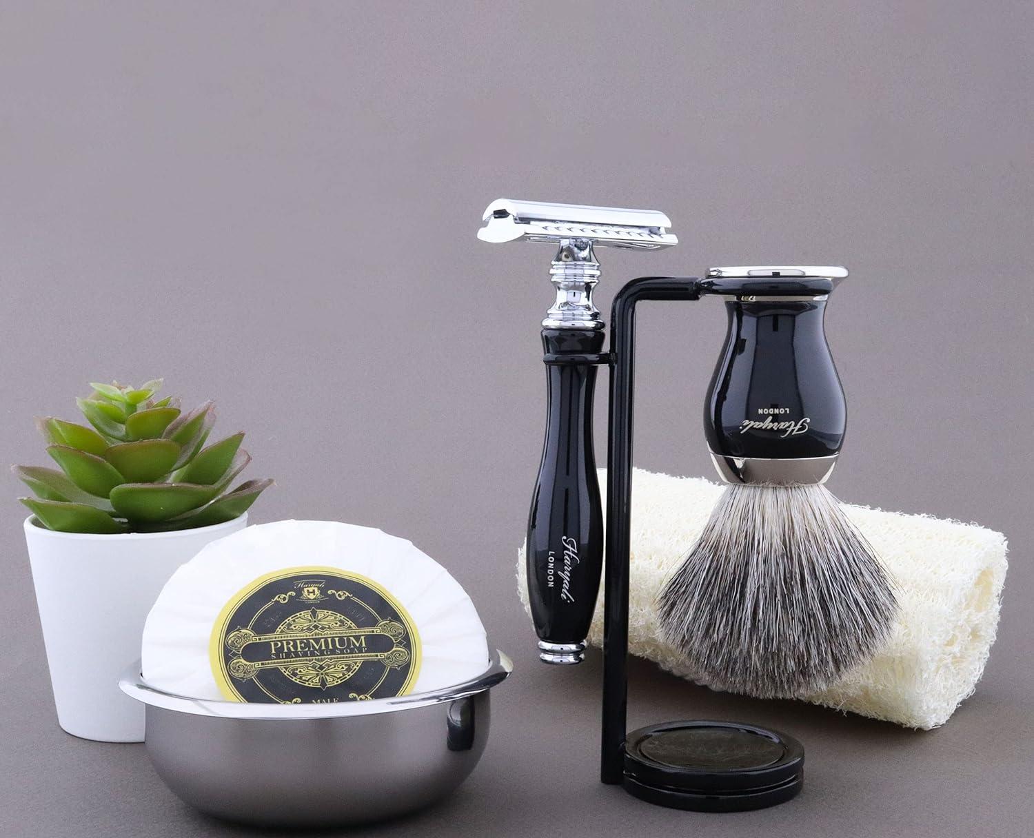 Haryali London 5 Pc Men's Shaving Set - Double Edge Safety Razor ...
