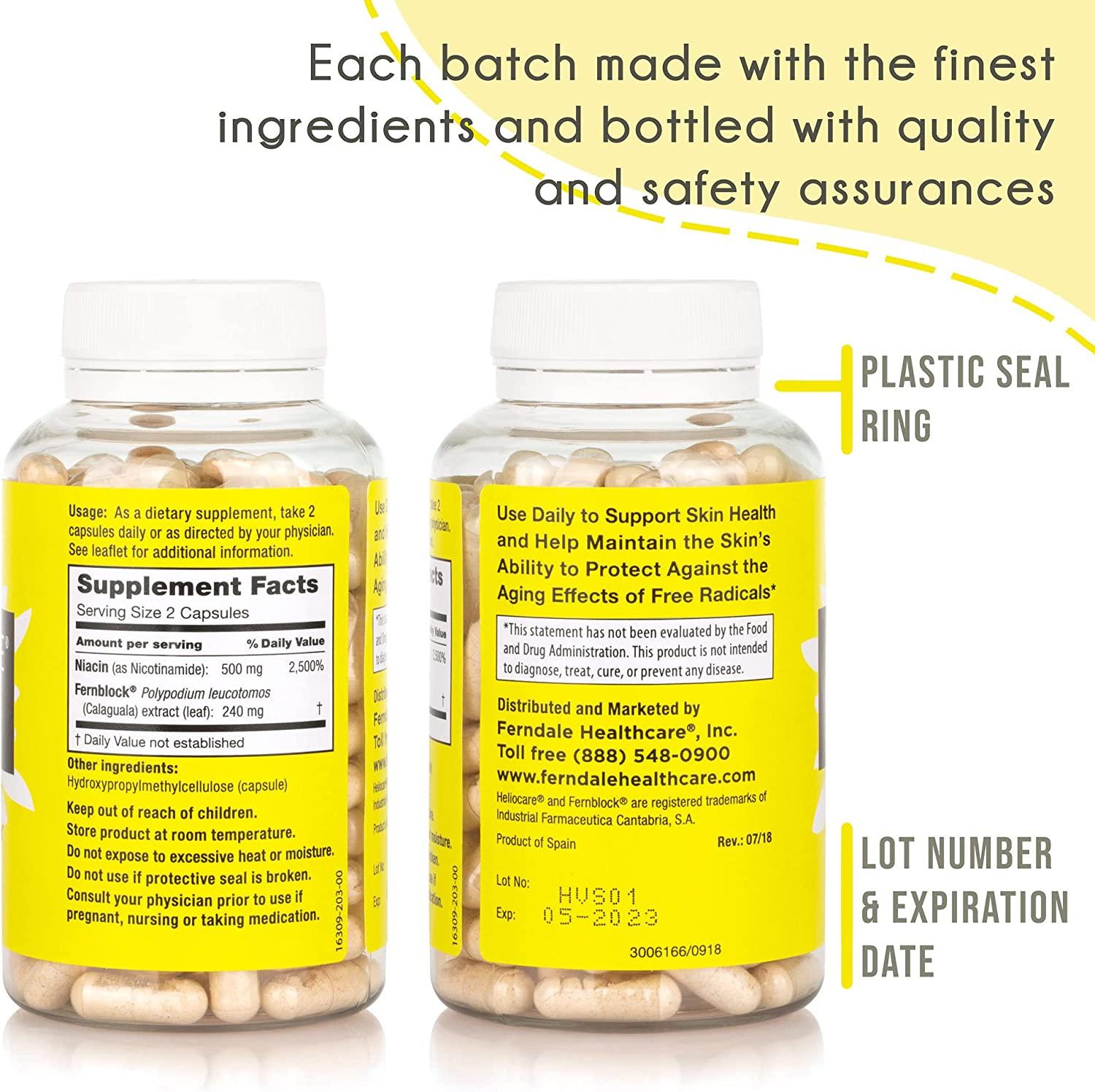 Heliocare Advanced Nicotinamide 500mg + Fernblock PLE Extract 240mg ...