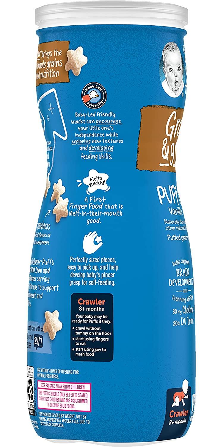 Gerber Puffs Cereal Snack - Vanilla Flavor for 8+ Months | 1.48 oz (42 ...