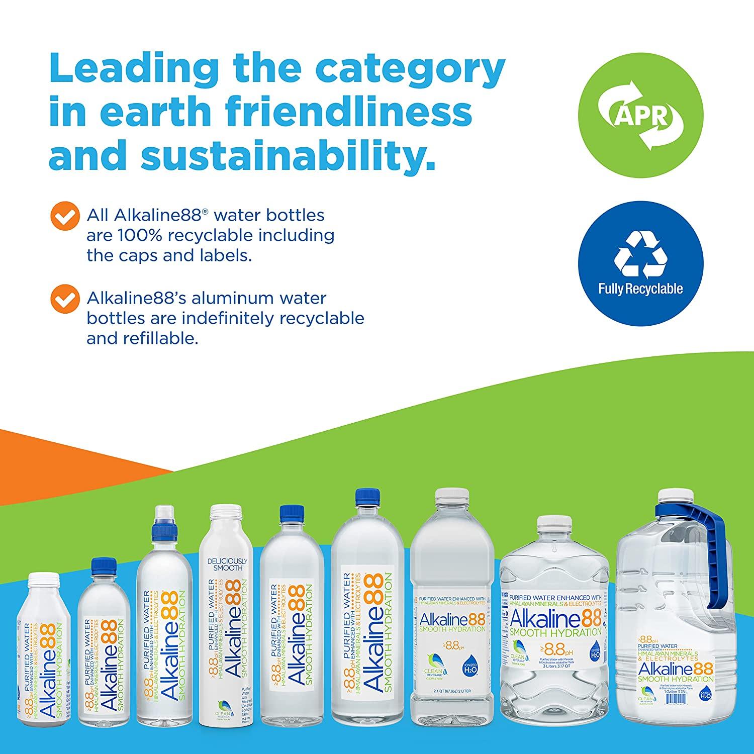 Alkaline88 Purified Ionized Water 500mL (24 Pack) | 8.8pH Balance ...