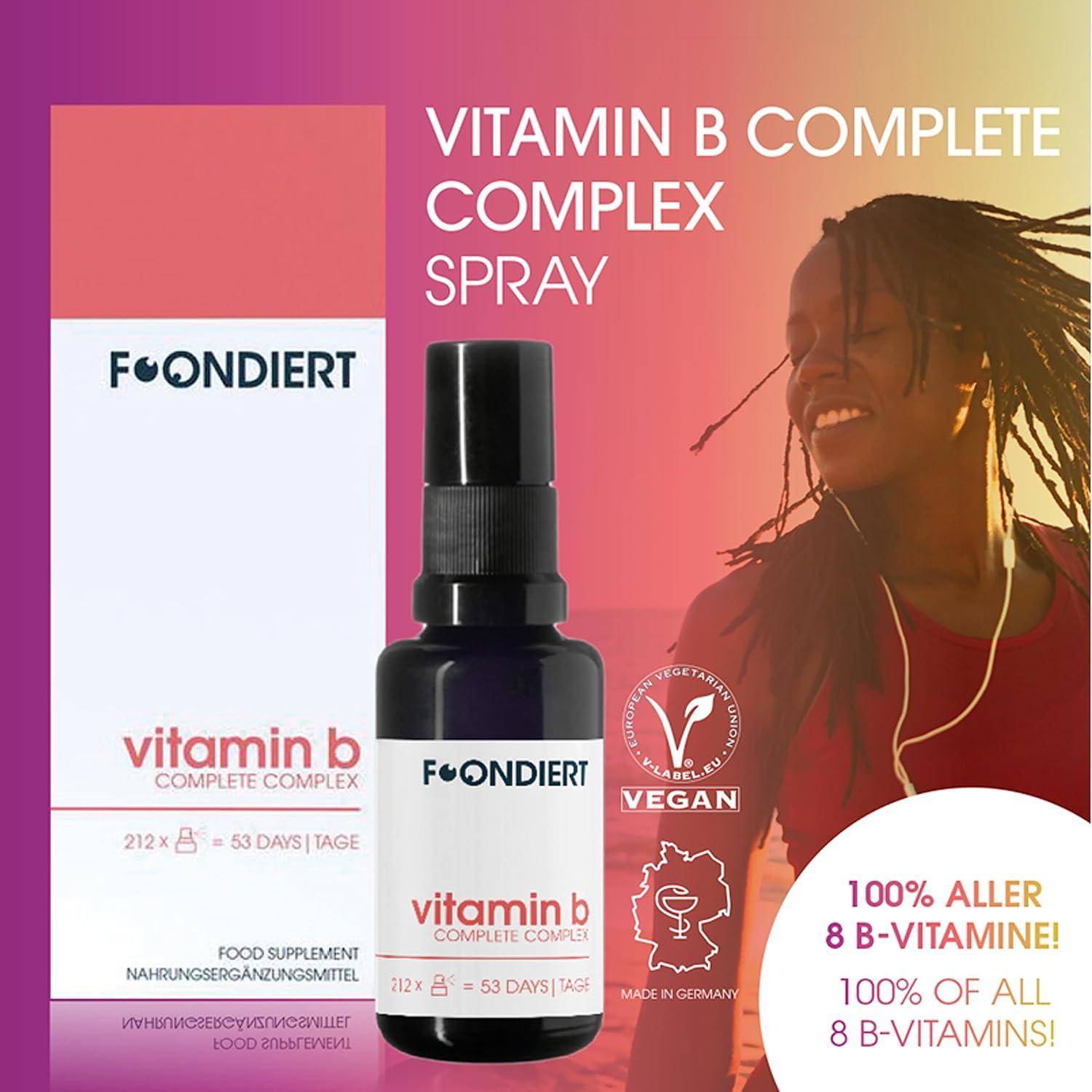 Foonde Vitamin B Complex Spray - Complete 53-Day Supply of Bioactive ...