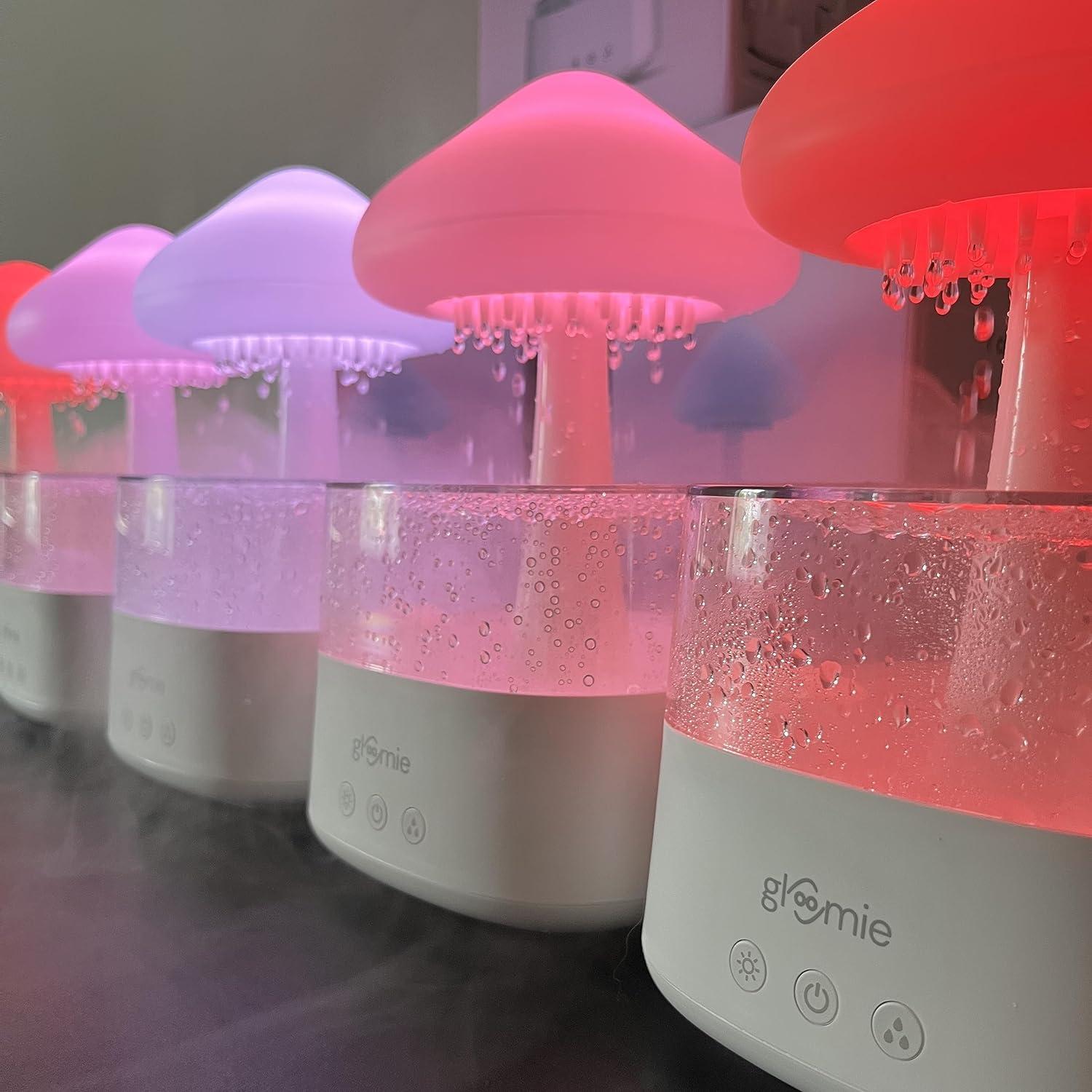 Gloomie Rain Cloud Humidifier - Mushroom Night Light & Essential Oil ...