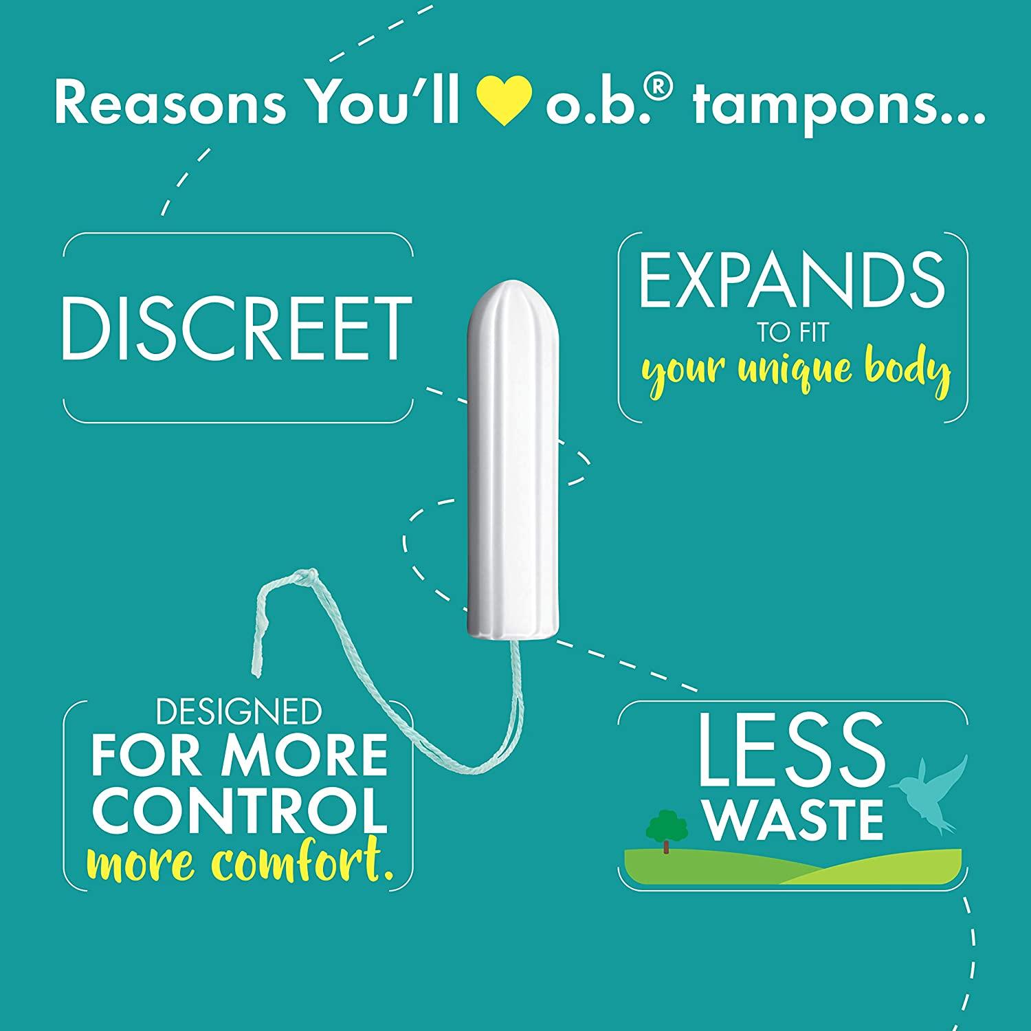 o.b. Pro Comfort Applicator Free Digital Tampons Regular and Super ...