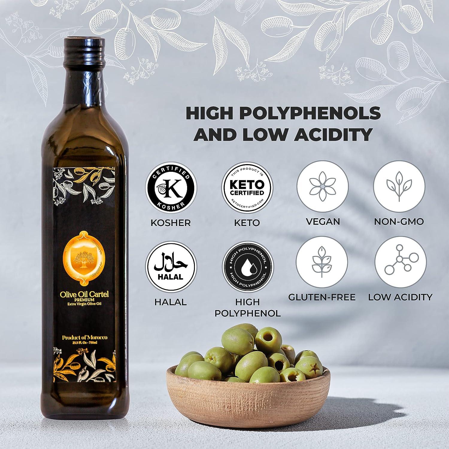 Olive Oil Cartel Premium Moroccan Extra Virgin Olive Oil - 25.4 FL Oz ...
