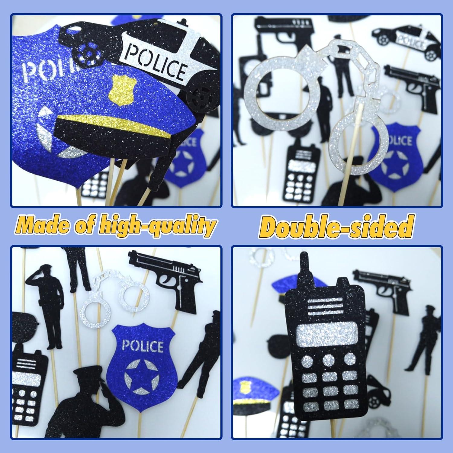 30Pcs Police Academy Graduation Cupcake Toppers Police Officer Party ...