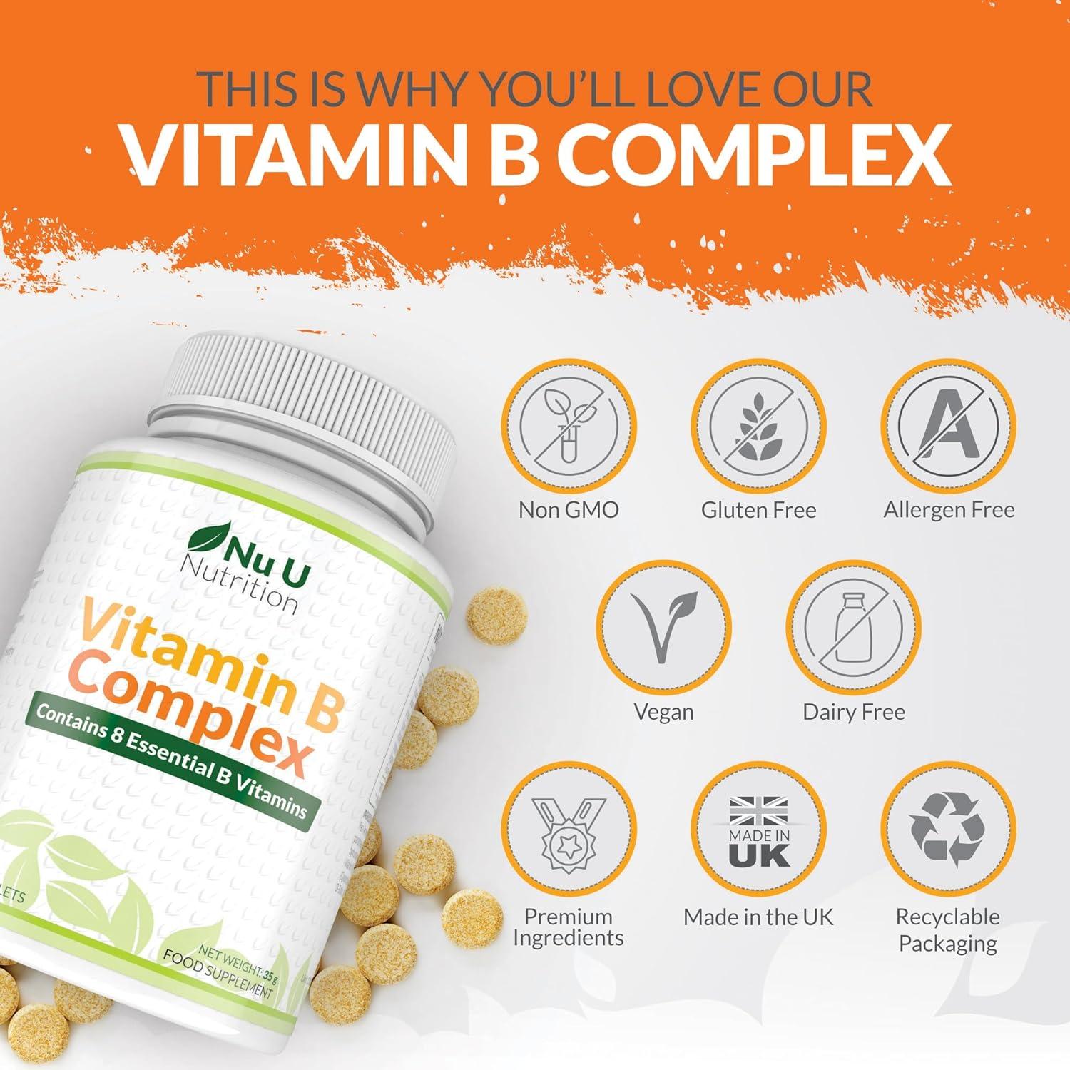 High Strength Vitamin B Complex - 180 Vegan Tablets - 6 Month Supply ...