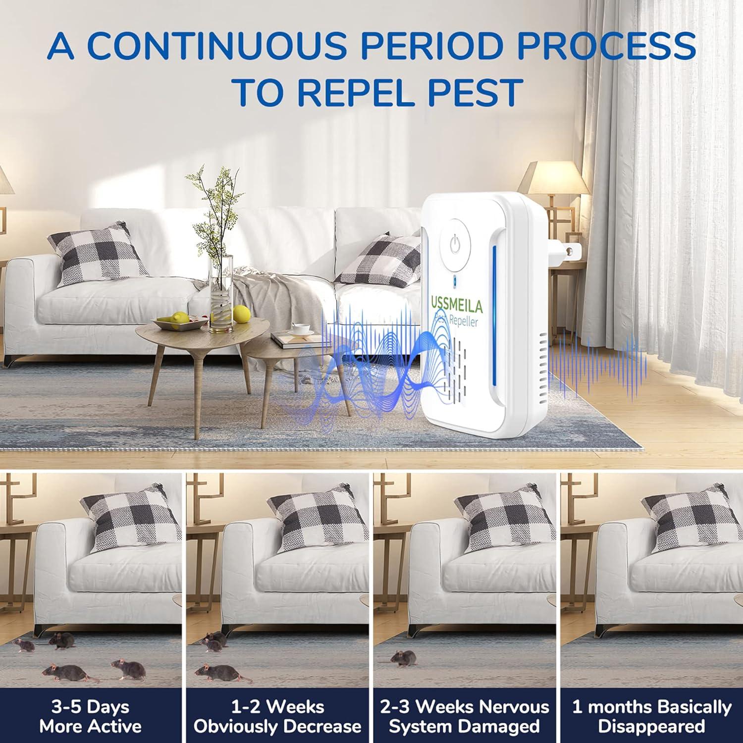 6 Pack Ultrasonic Pest Repeller Plug-In for Indoor Pest Control ...