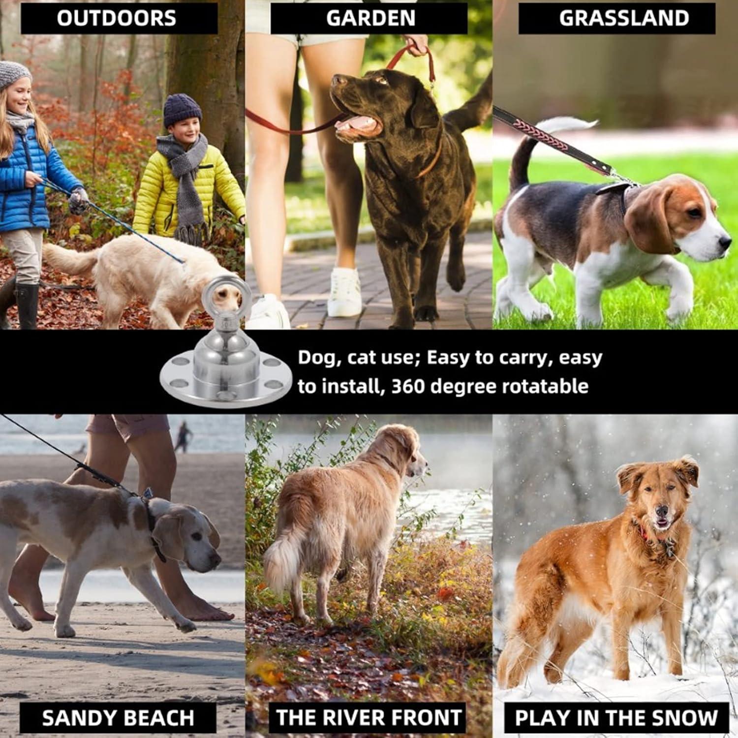 Qcwwy Stainless Steel Dog Anchor | 360 Rotatable Rust-Free 5m Cable for ...