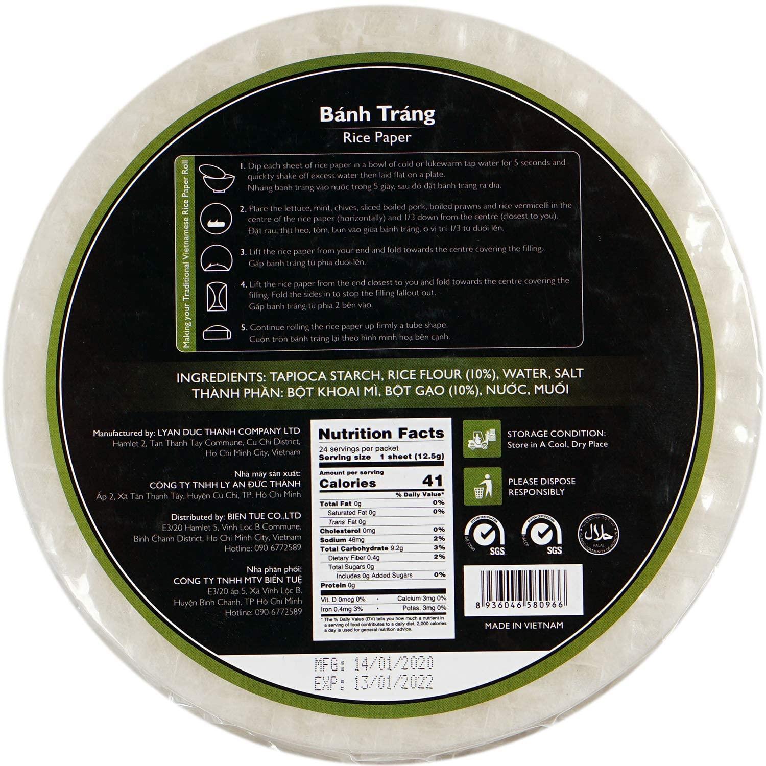 Lyan Mekong River Banh Trang Vietnamese Rice Paper Wrappers - Vegan ...