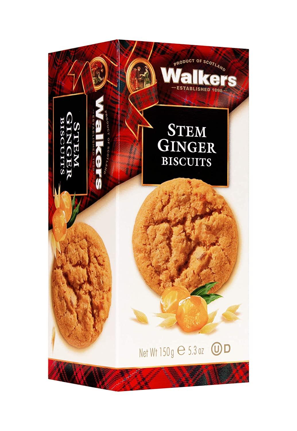 Walkers Shortbread Stem Ginger Scottish Cookies, 5.3 Ounce Box (Pack of ...