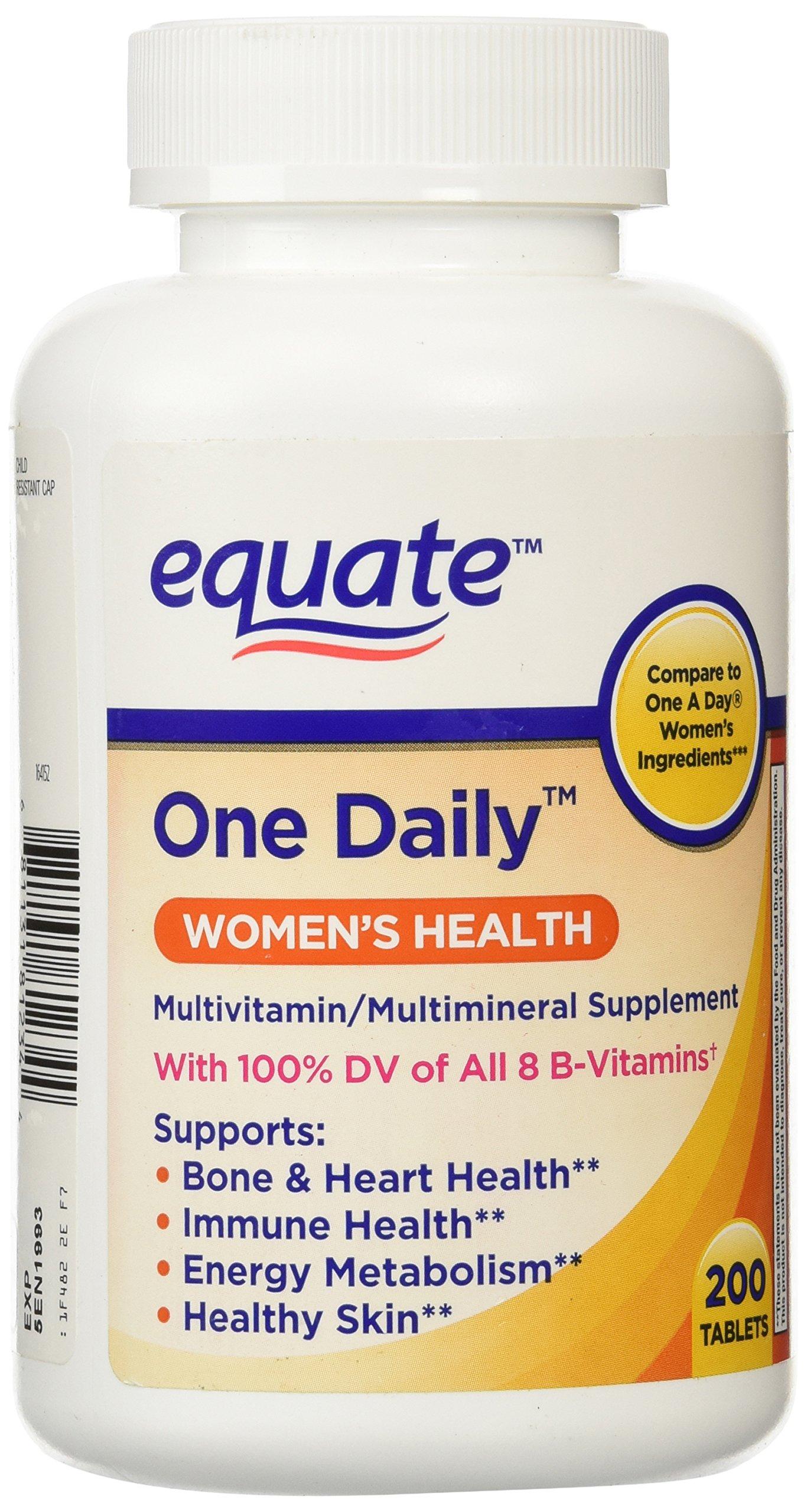 Equate Women's One Daily Multivitamin - 200 Tablets | Daily Essential ...
