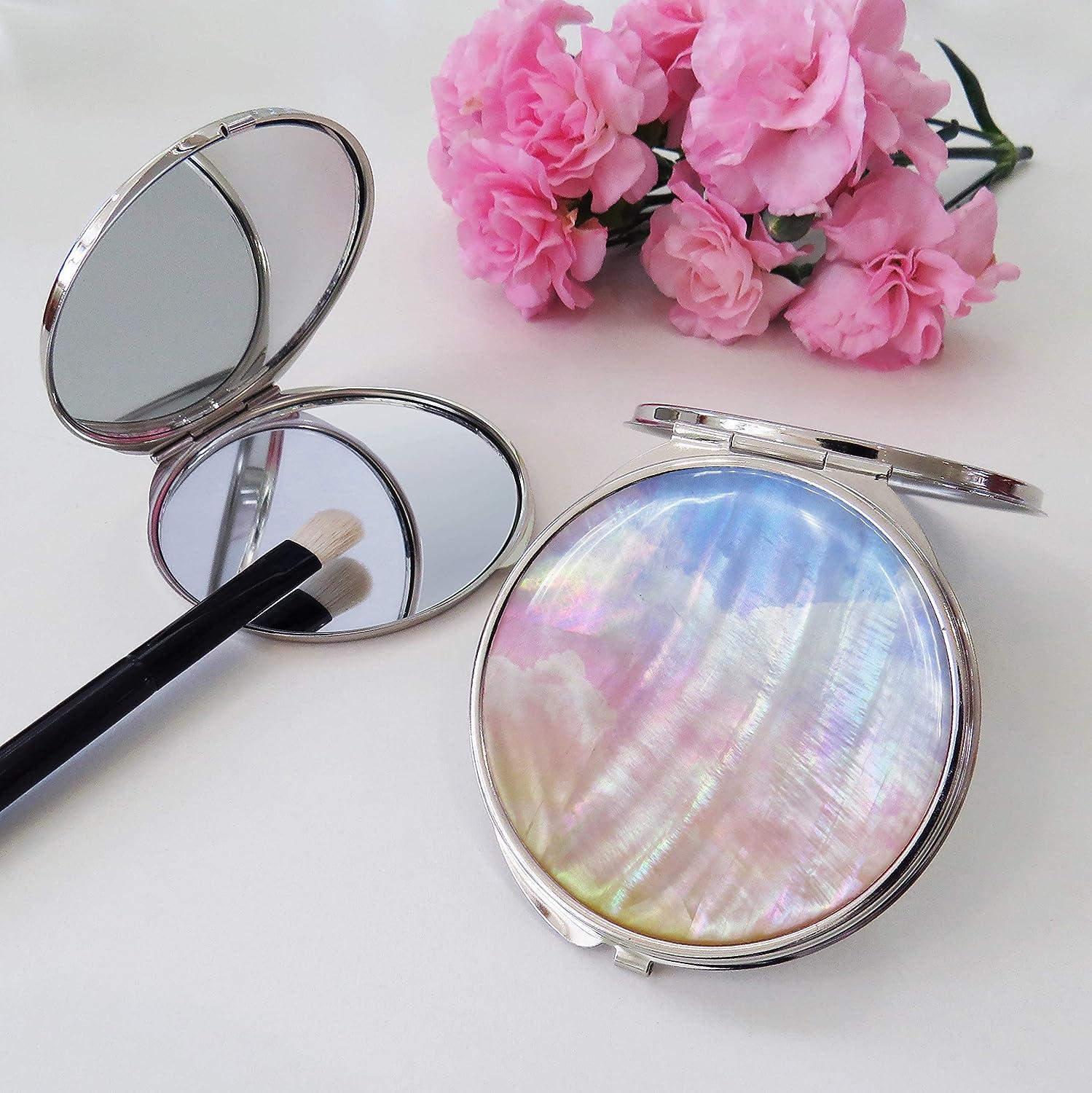 MADDesign Mother of Pearl Makeup Compact Purse Mirror - Double Sided ...
