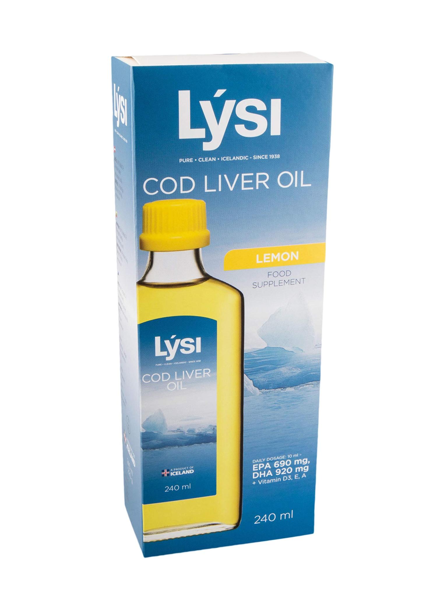 Lysi Icelandic Liver Oil with Vitamins A D & E - Lemon Flavor 240ml ...
